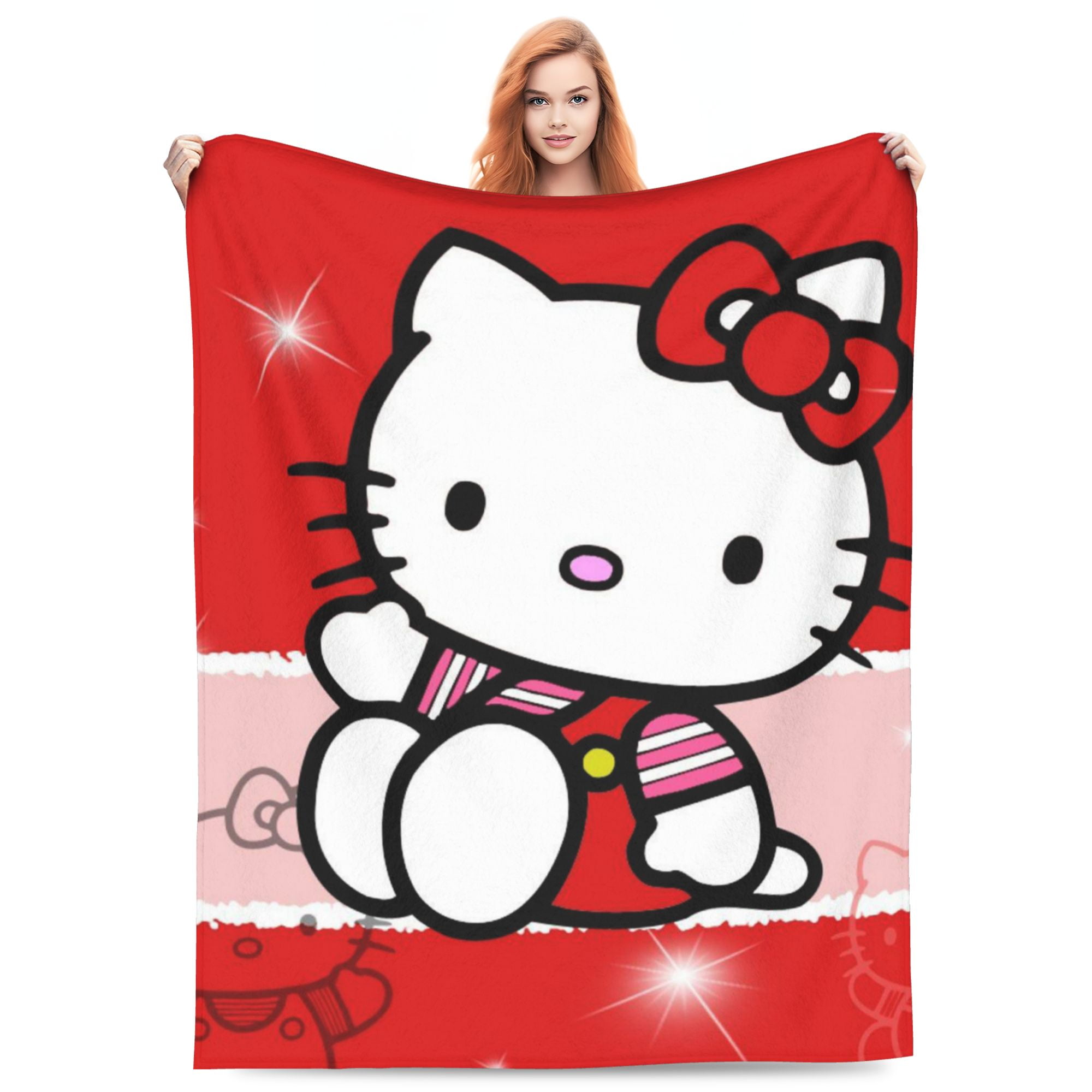 Hello Kitty Blanket Lightweight Throw Blanket Flannel Fleece Microfiber ...