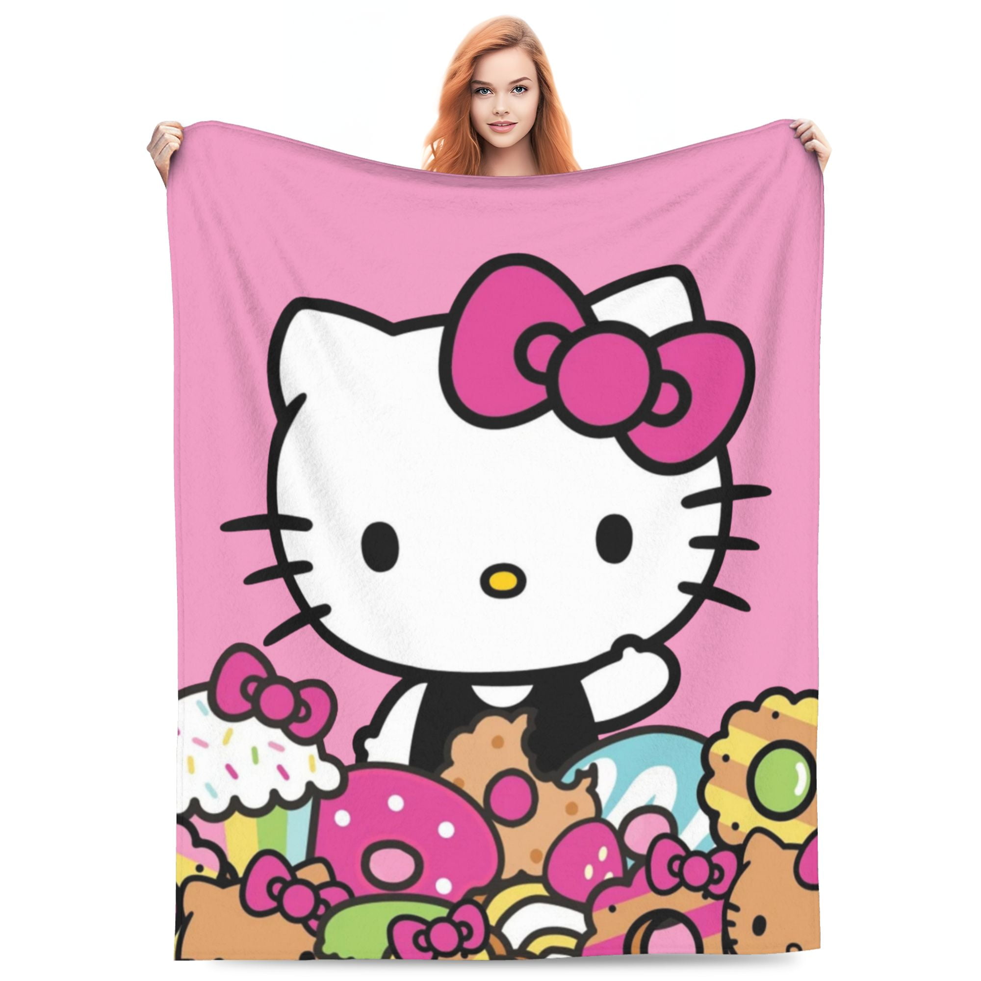 Hello Kitty Blanket Lightweight Throw Blanket Flannel Fleece Microfiber ...