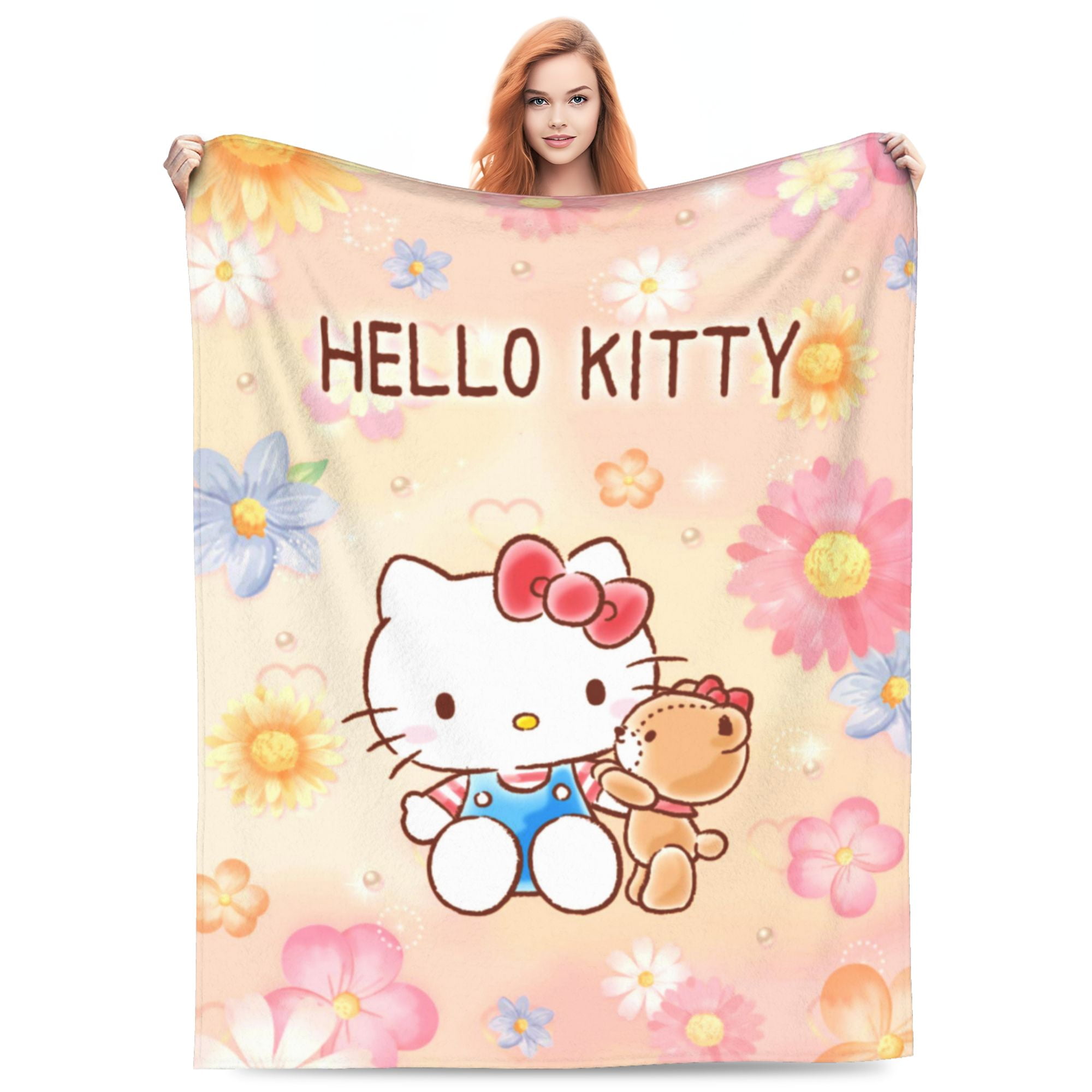 Hello Kitty Blanket Lightweight Throw Blanket Flannel Fleece Microfiber ...