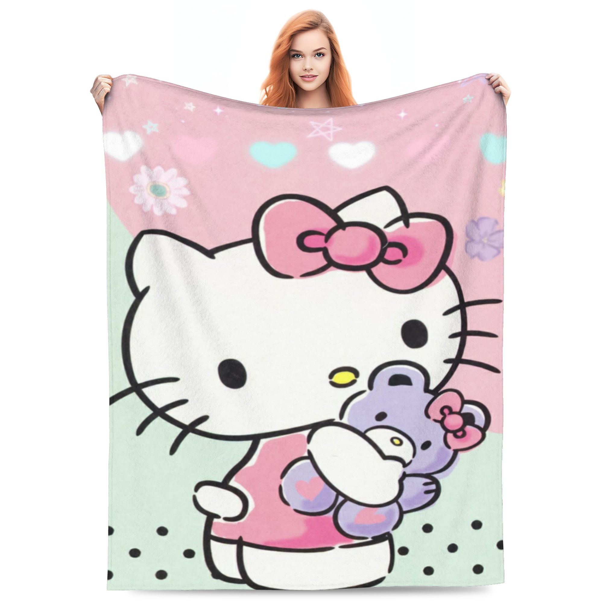 Hello Kitty Blanket Lightweight Throw Blanket Flannel Fleece Microfiber ...