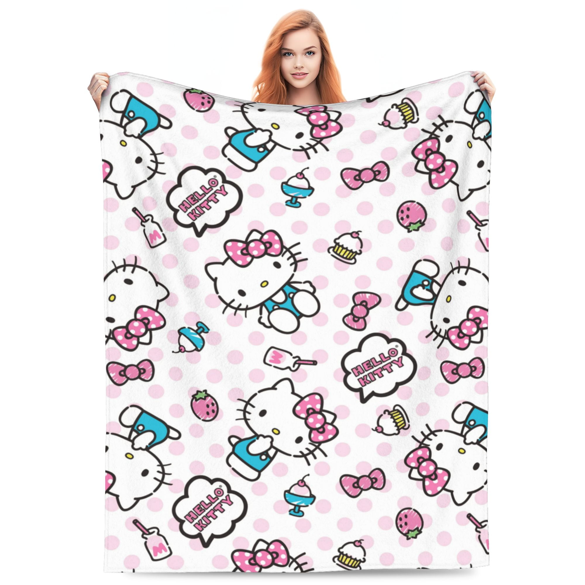 Hello Kitty Blanket Lightweight Throw Blanket Flannel Fleece Microfiber ...