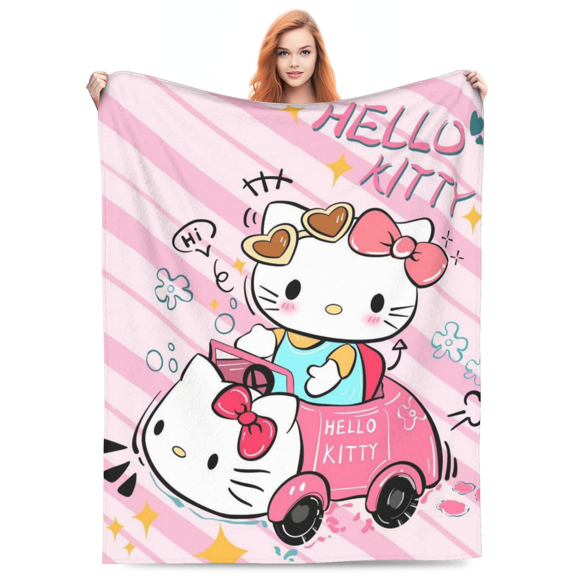 Hello Kitty Blanket Lightweight Throw Blanket Flannel Fleece Microfiber ...