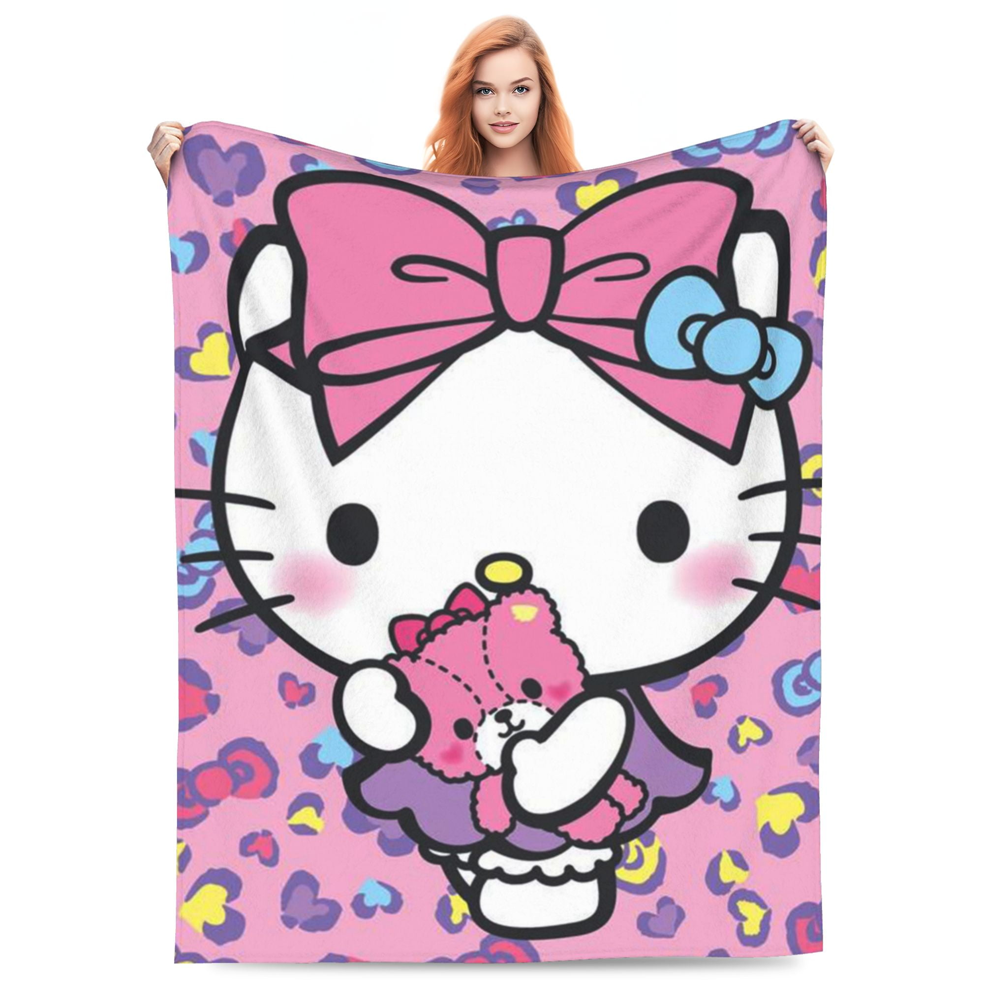 Hello Kitty Blanket Lightweight Throw Blanket Flannel Fleece Microfiber ...