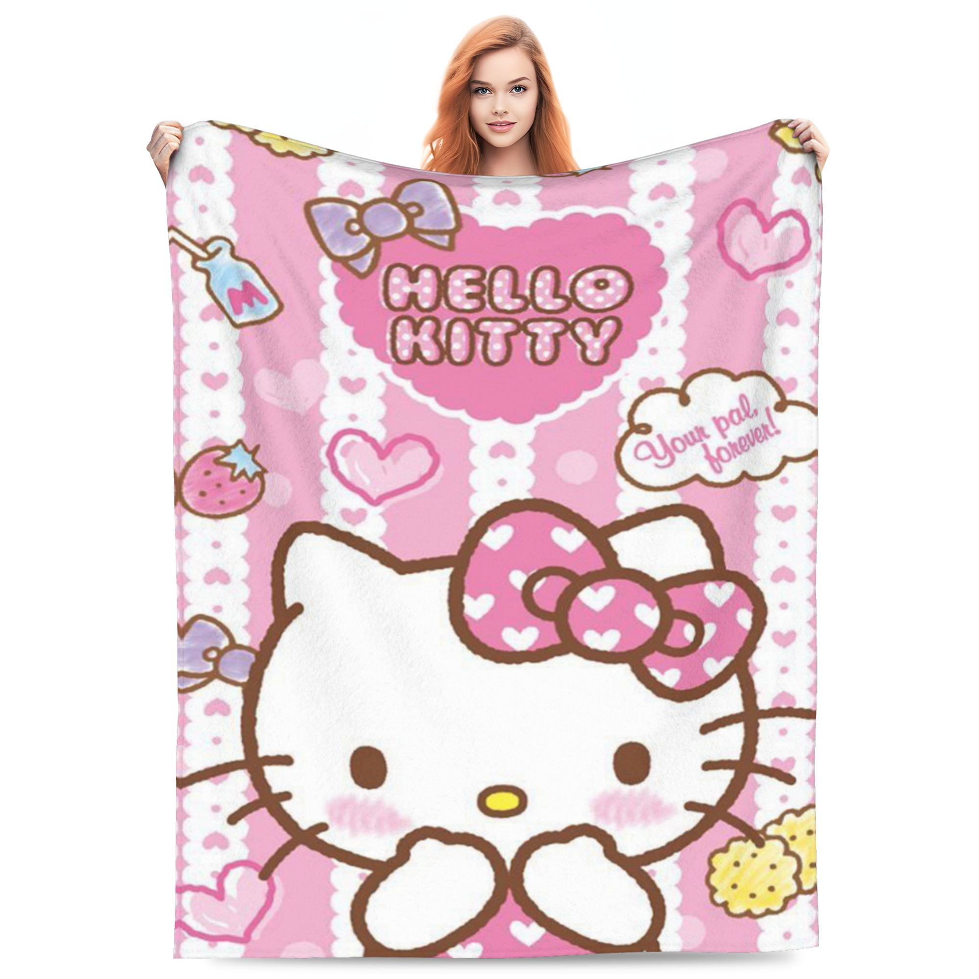 Hello Kitty Blanket Lightweight Throw Blanket Flannel Fleece Microfiber ...