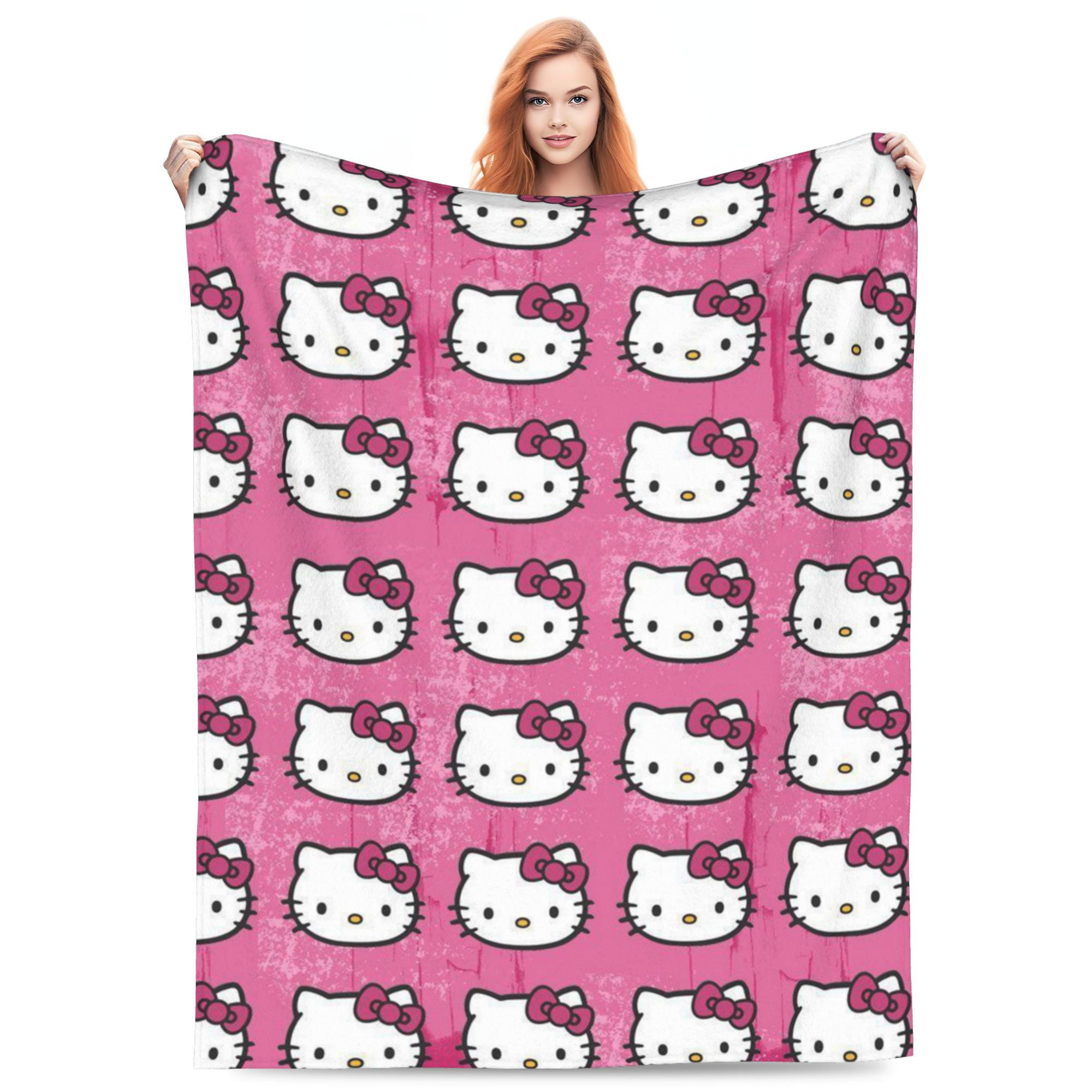 Hello Kitty Blanket Lightweight Throw Blanket Flannel Fleece Microfiber ...