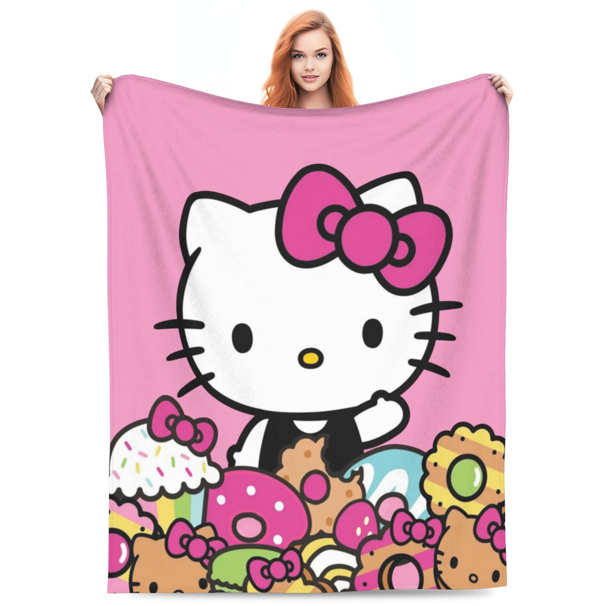 Hello Kitty Blanket Lightweight Throw Blanket Flannel Fleece Microfiber ...