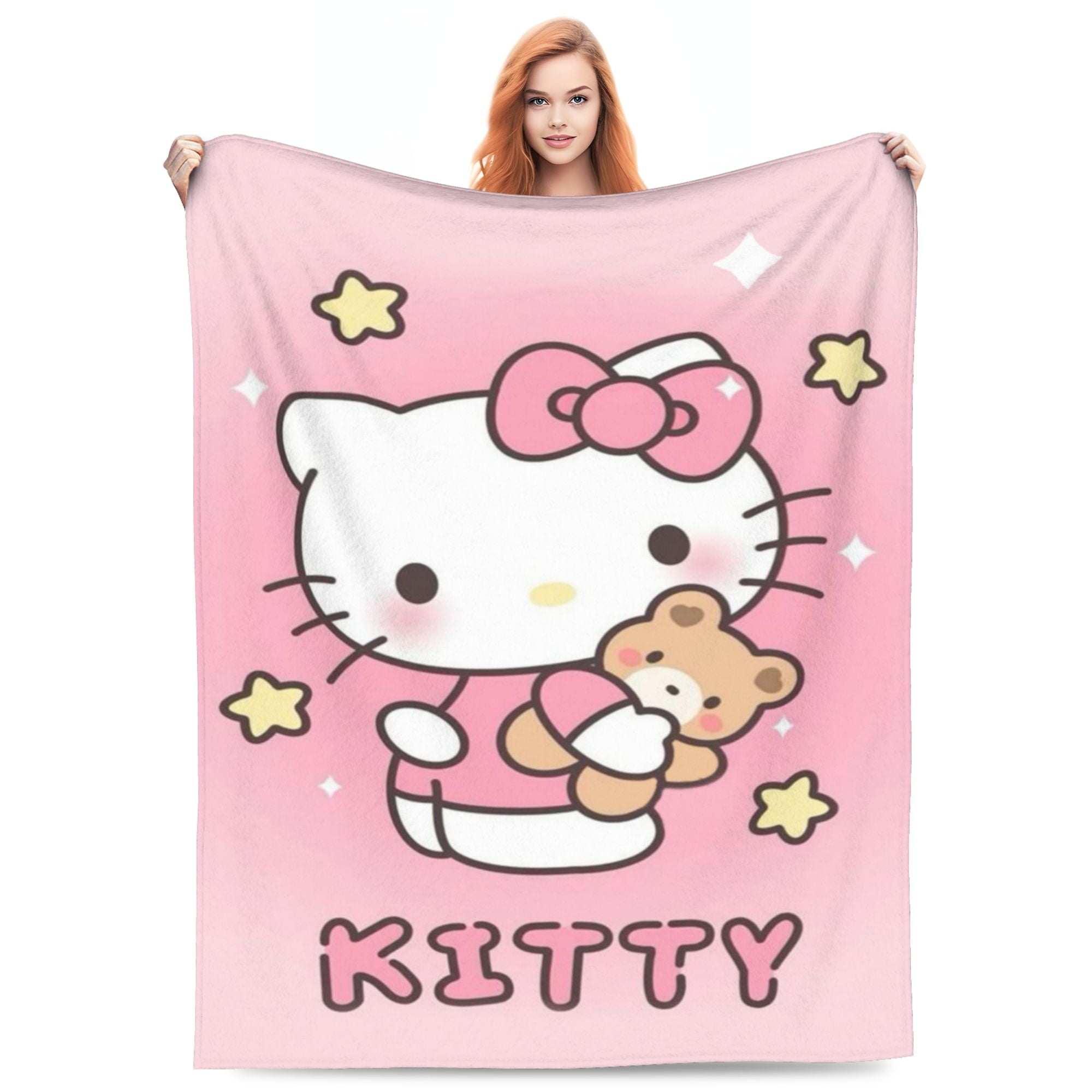 Hello Kitty Blanket Lightweight Throw Blanket Flannel Fleece Microfiber ...