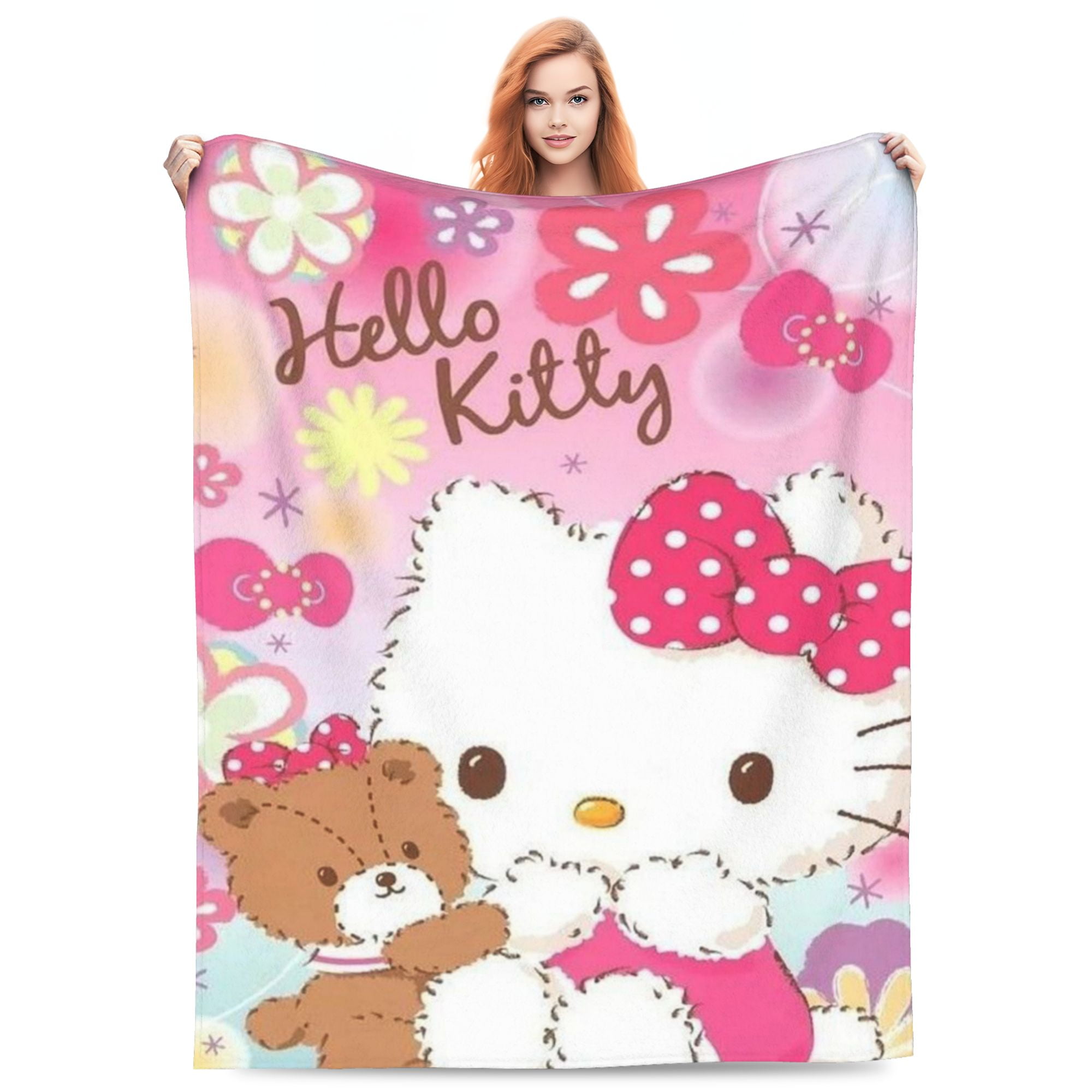 Hello Kitty Blanket Lightweight Throw Blanket Flannel Fleece Microfiber ...