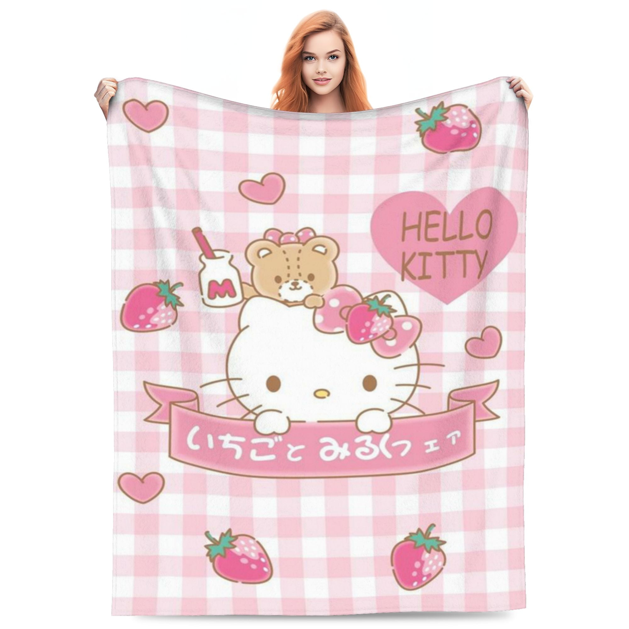 Hello Kitty Blanket Lightweight Throw Blanket Flannel Fleece Microfiber ...