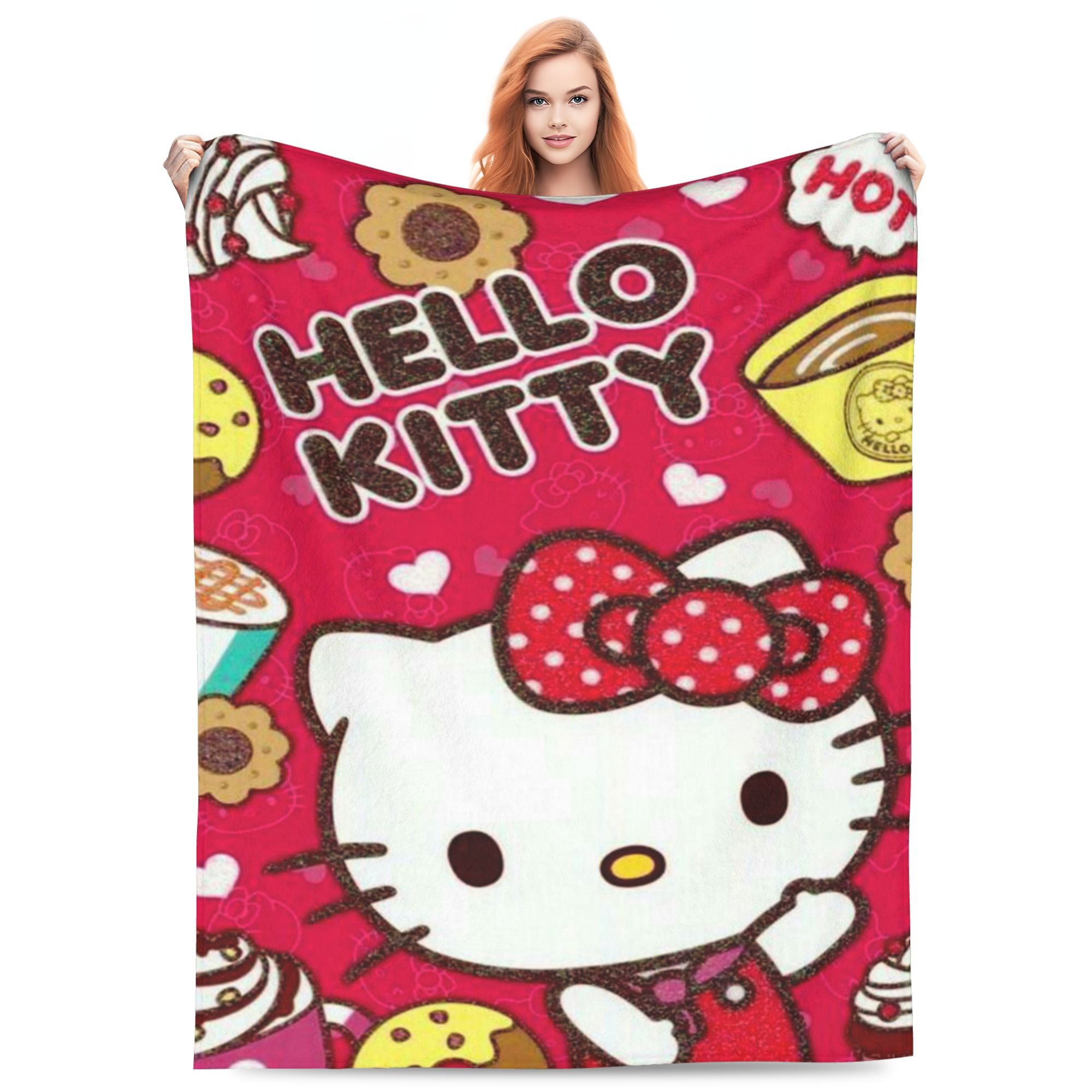 Hello Kitty Blanket Lightweight Throw Blanket Flannel Fleece Microfiber ...
