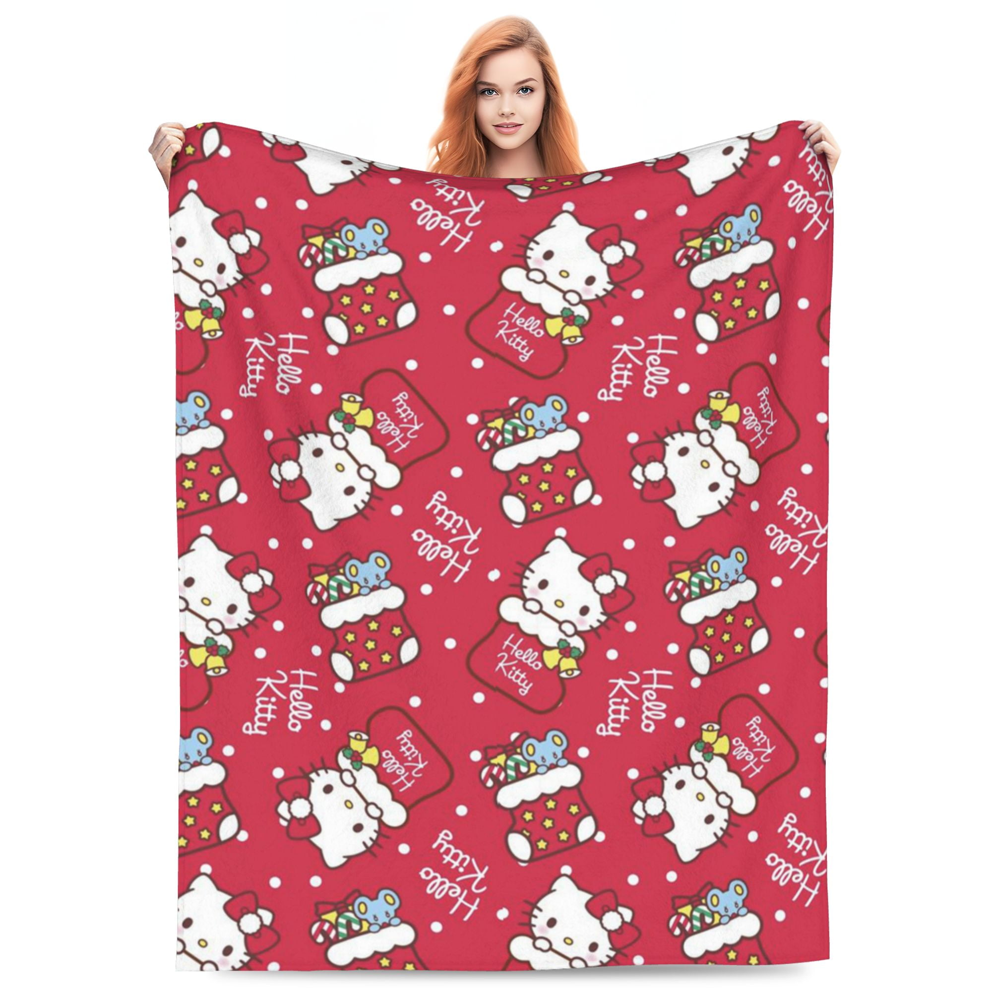 Hello Kitty Blanket Lightweight Throw Blanket Flannel Fleece Microfiber ...