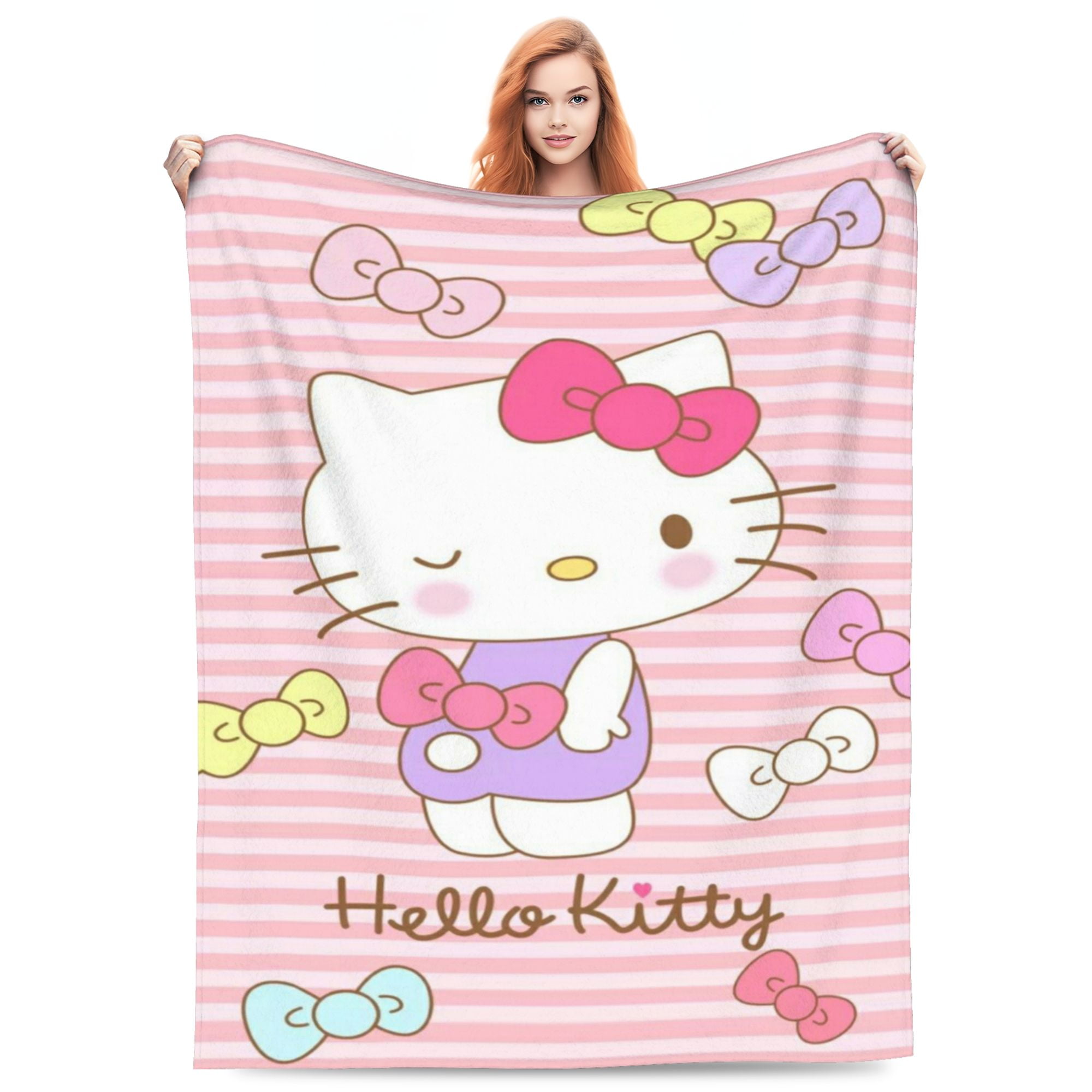 Hello Kitty Blanket Lightweight Throw Blanket Flannel Fleece Microfiber ...
