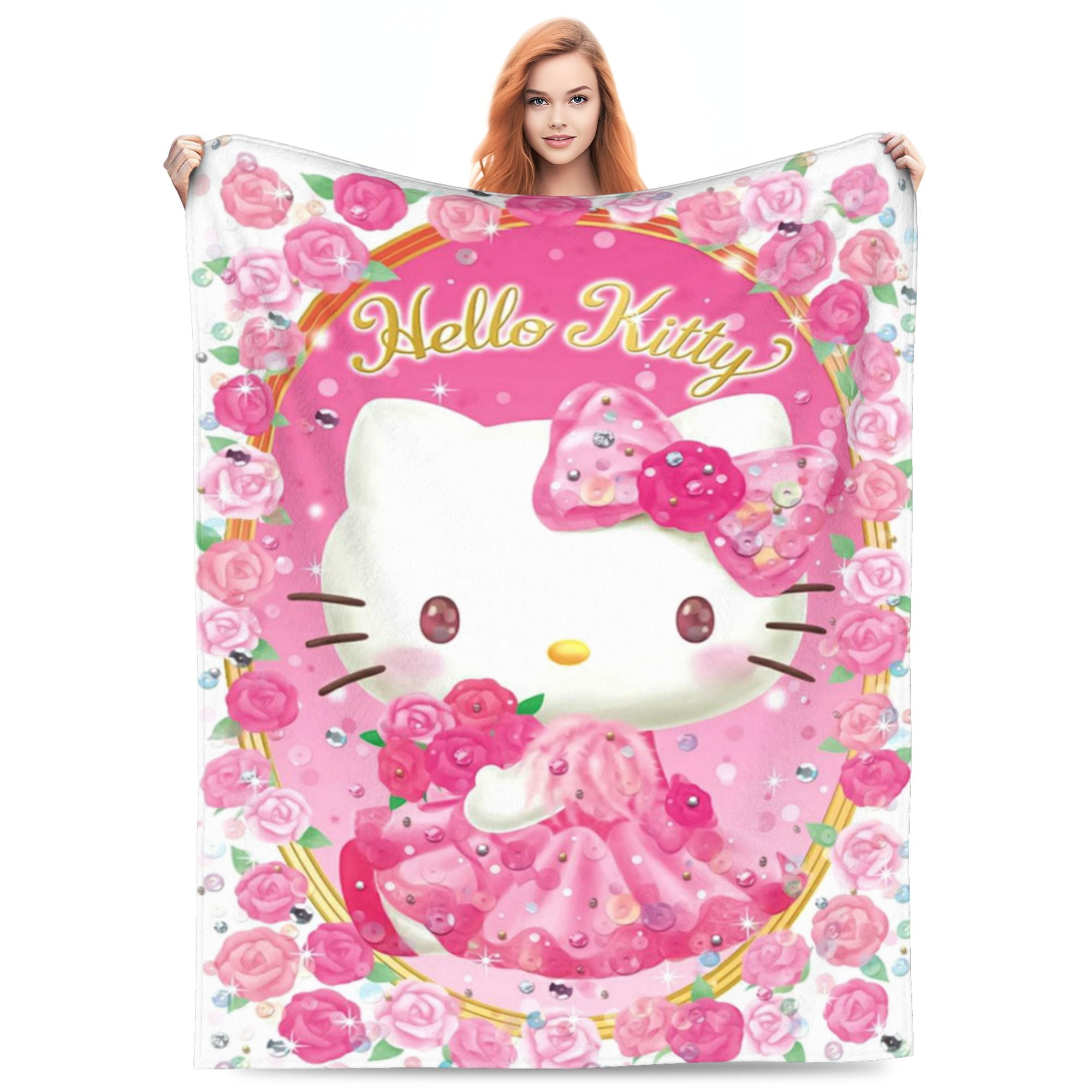 Hello Kitty Blanket Lightweight Throw Blanket Flannel Fleece Microfiber ...
