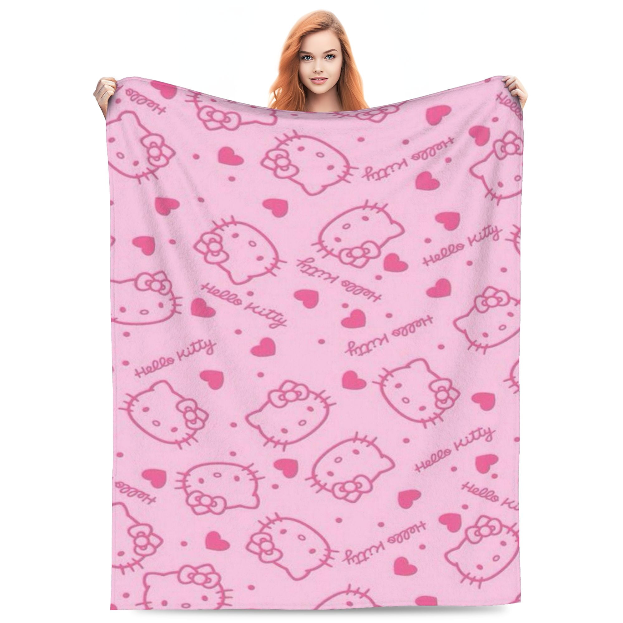 Hello Kitty Blanket Lightweight Throw Blanket Flannel Fleece Microfiber ...