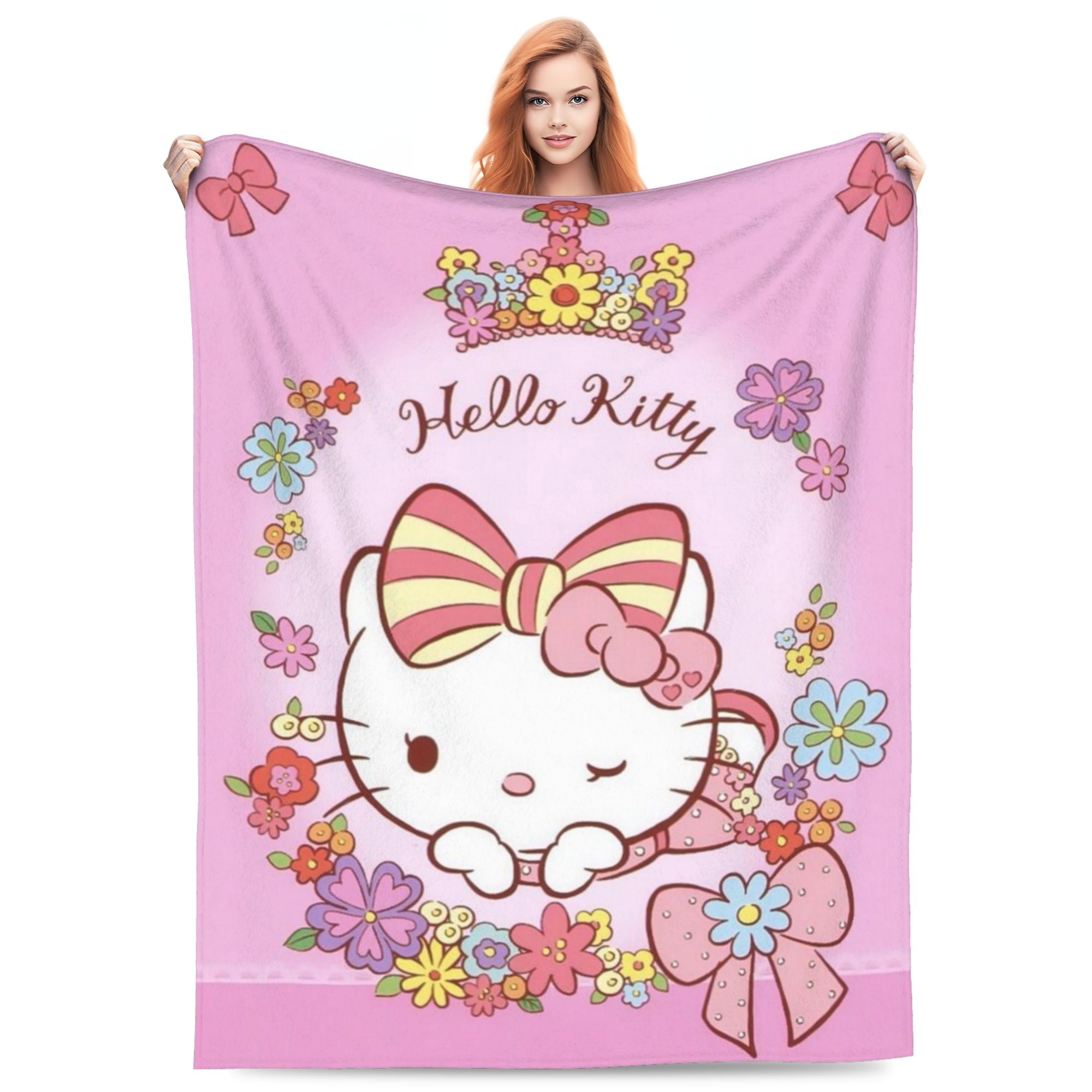 Hello Kitty Blanket Lightweight Throw Blanket Flannel Fleece Microfiber ...