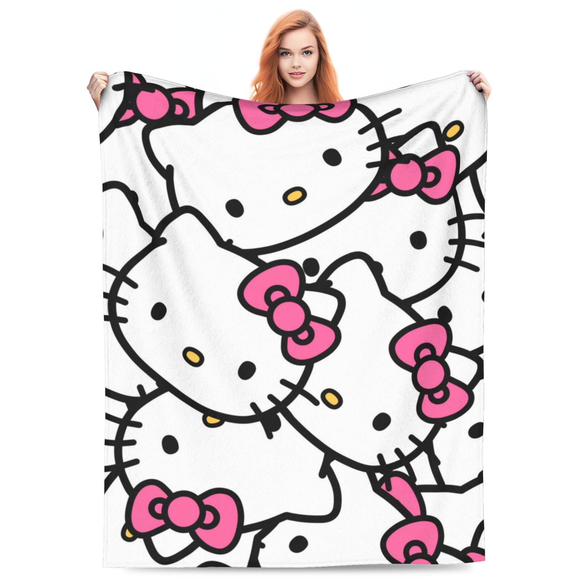 Hello Kitty Blanket Lightweight Throw Blanket Flannel Fleece Microfiber ...