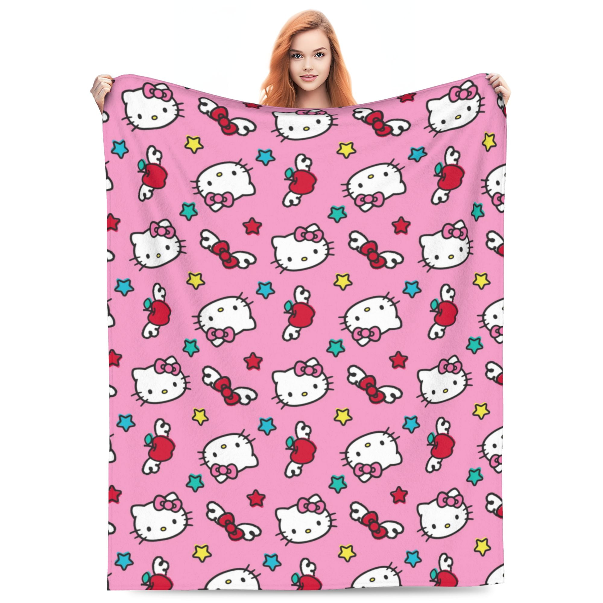 Hello Kitty Blanket Lightweight Throw Blanket Flannel Fleece Microfiber ...