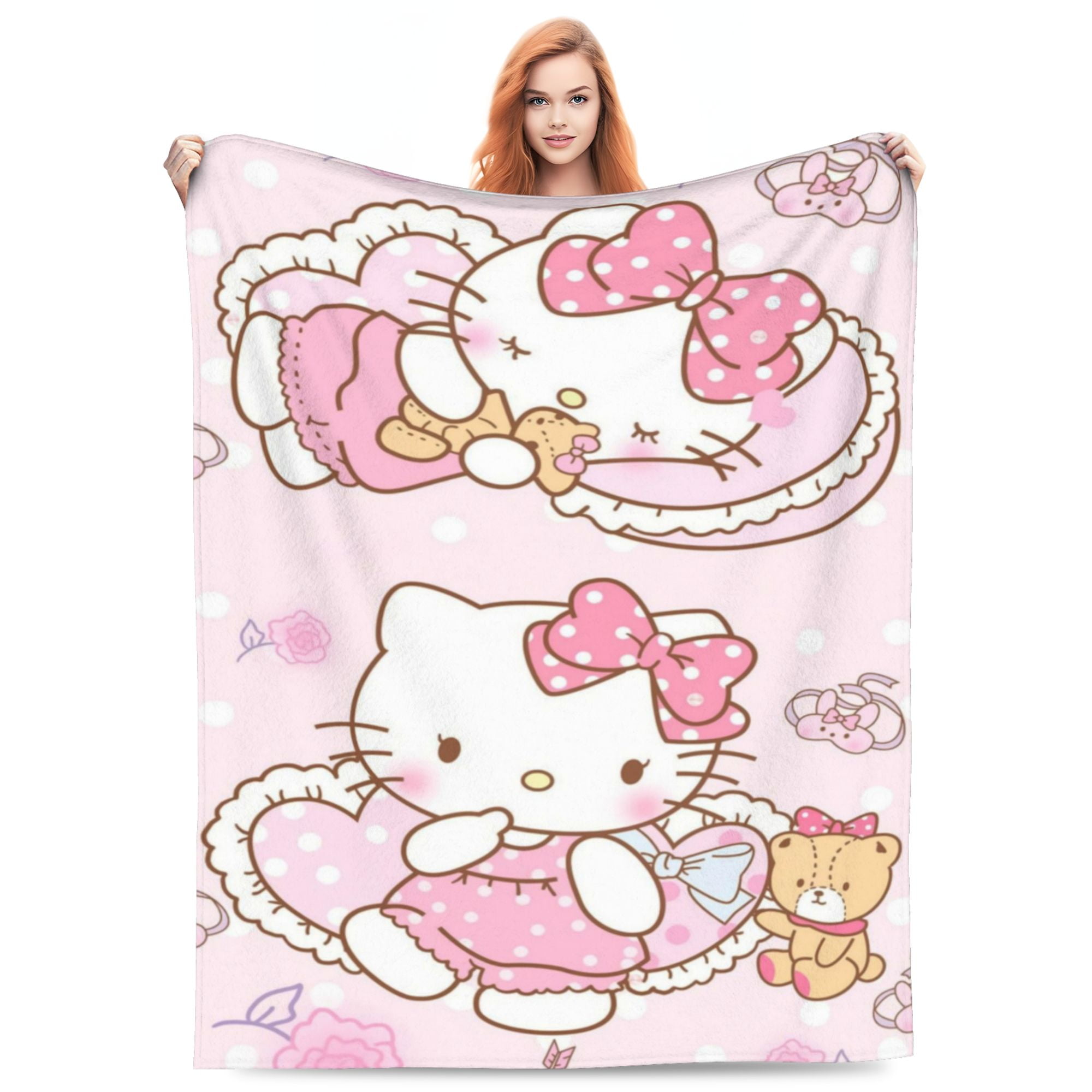 Hello Kitty Blanket Lightweight Throw Blanket Flannel Fleece Microfiber ...