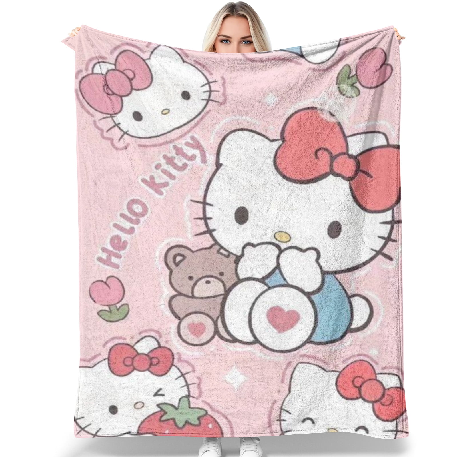 Hello Kitty Blanket Multiple Sizes 50"X40",Throw Blankets Flannel Sleep ...