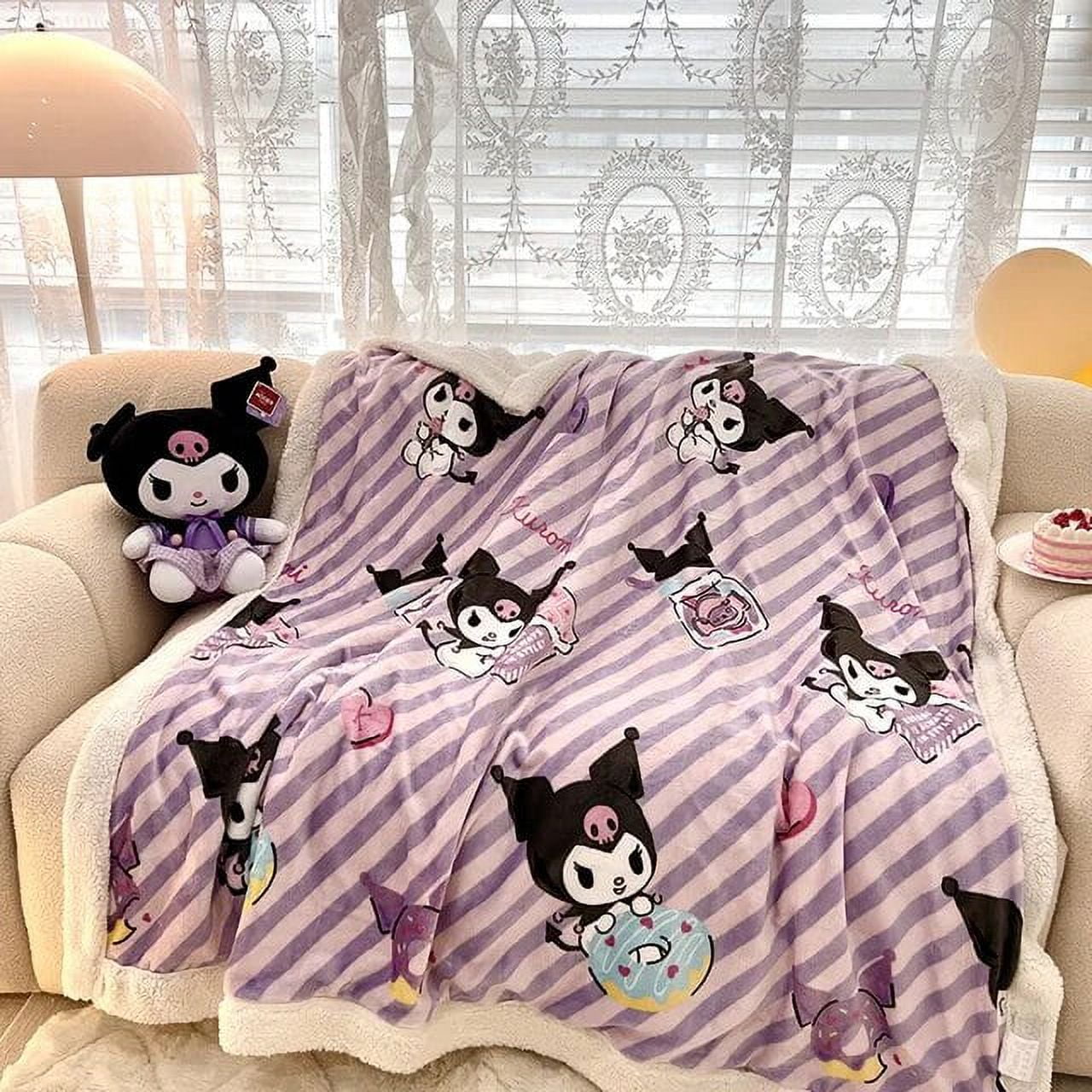 Hello Kitty Blanket Sanrio Cat Double Warm Padded Milk Fleece Lamb ...