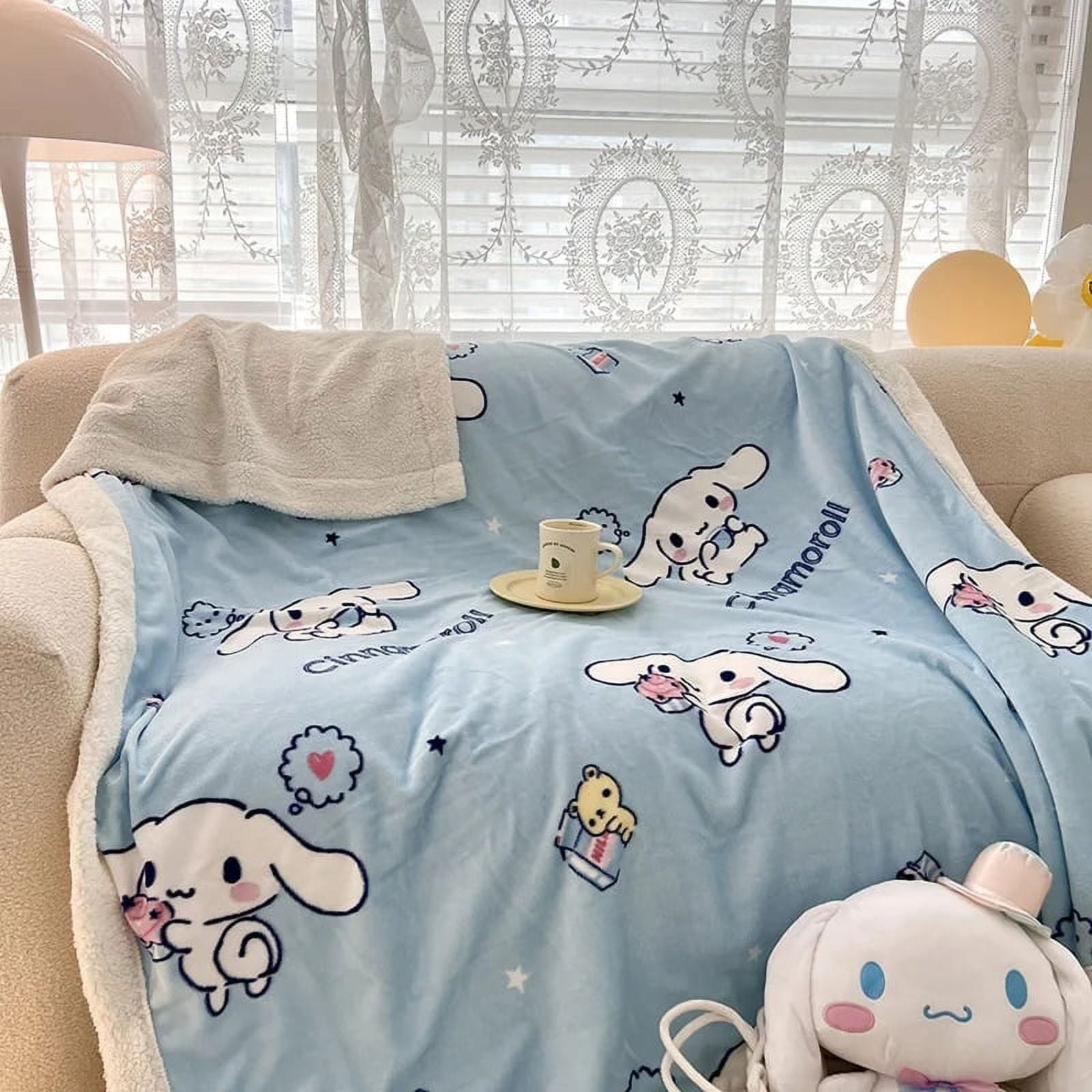 Hello Kitty Blanket Sanrio Cat Double Warm Padded Milk Fleece Lamb ...