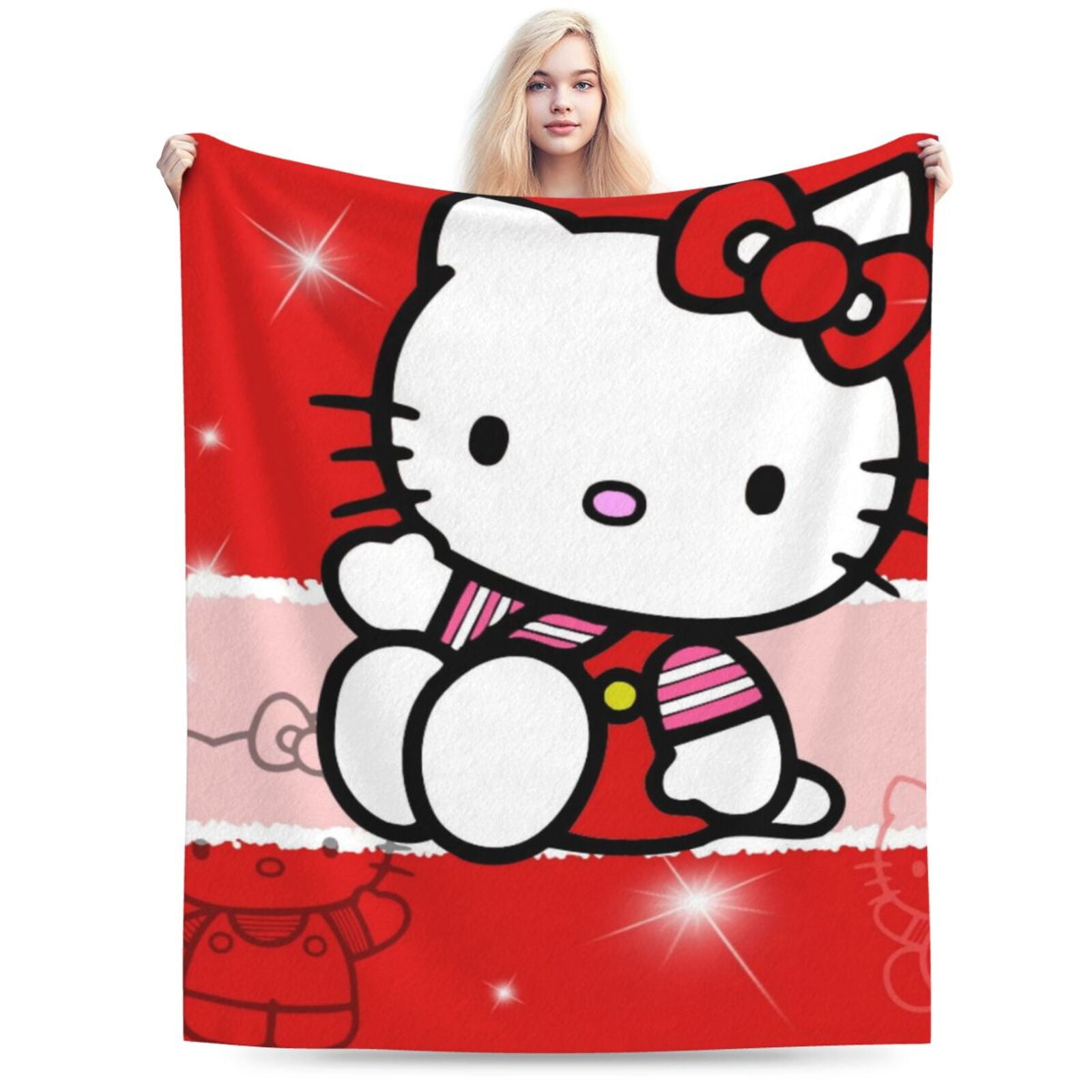 Hello Kitty Blanket, Super Soft Throw Blanket, Cozy Flannel Blankets ...