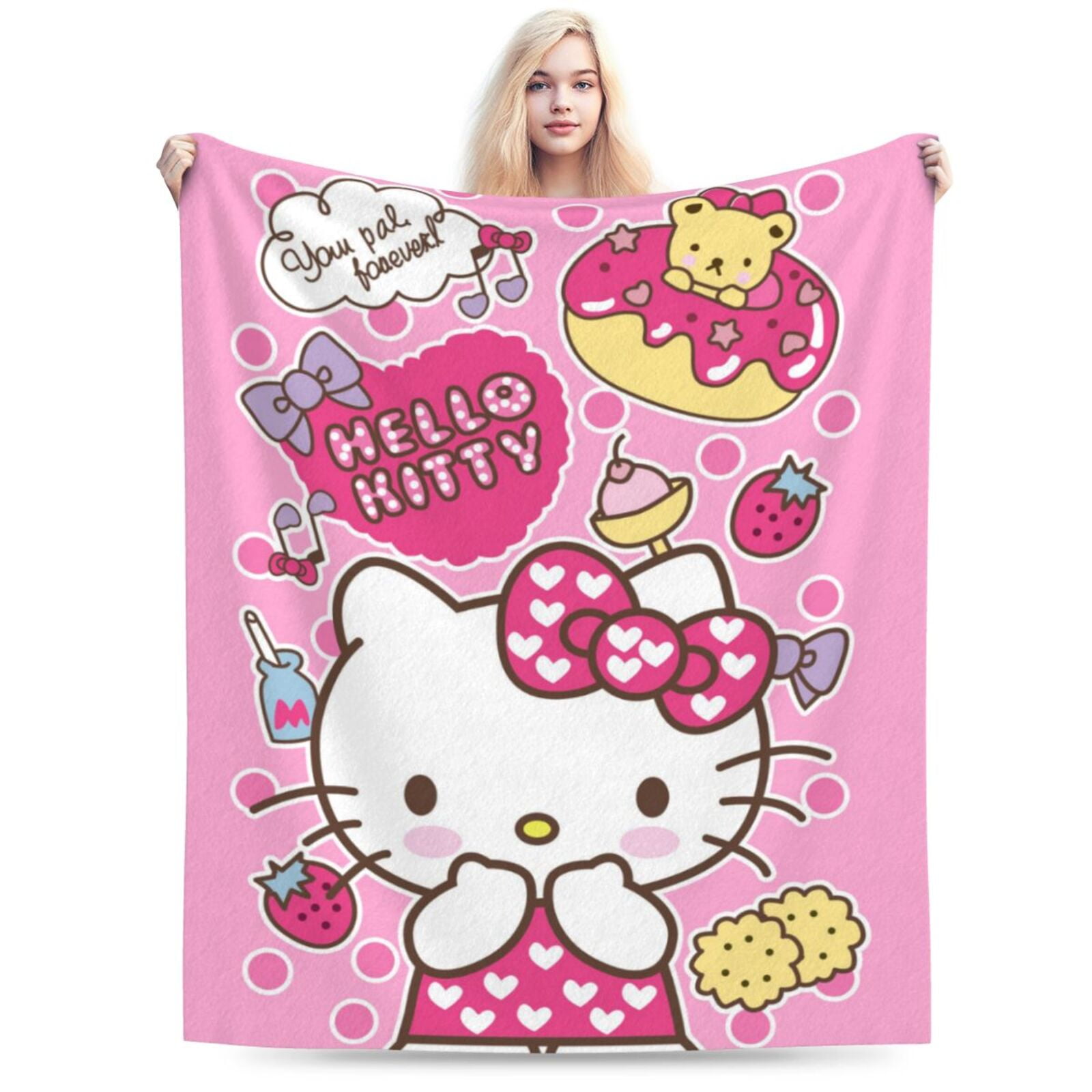 Hello Kitty Blanket, Super Soft Throw Blanket, Cozy Flannel Blankets ...