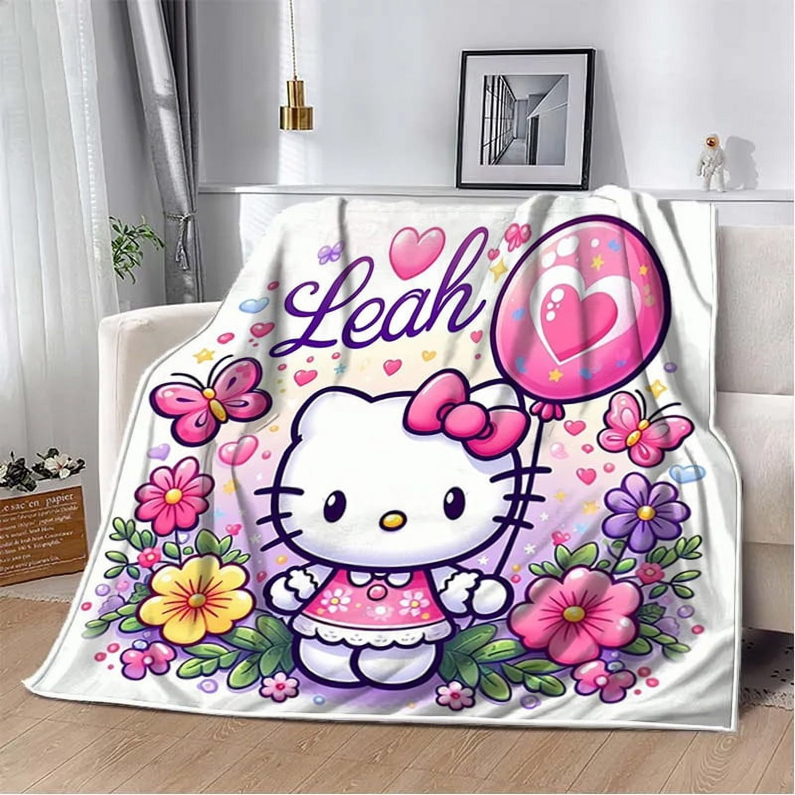 Hello Kitty Blankets Fluffy Throw Children Adults Warm Soft Quilt Sofa ...