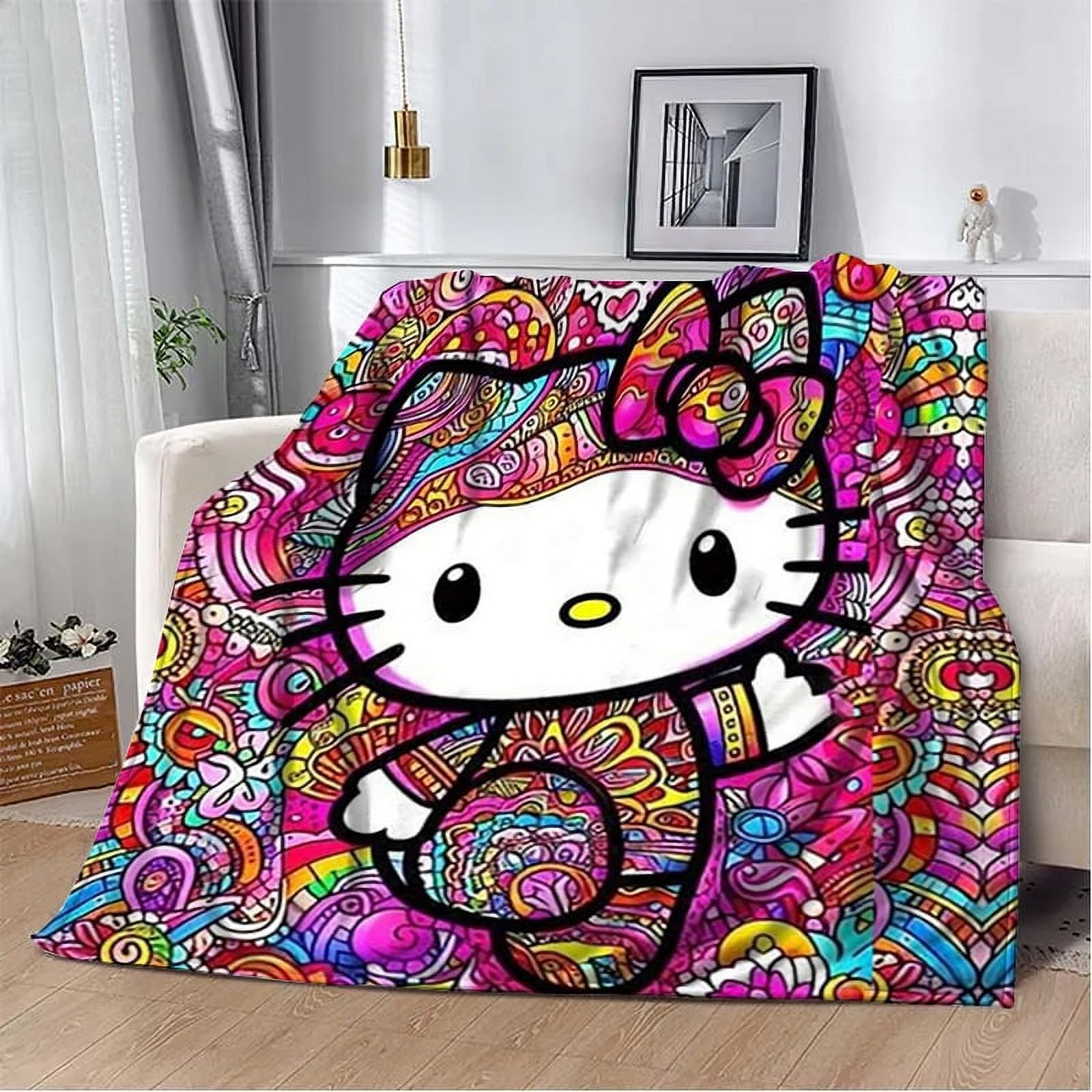 Hello Kitty Blankets Fluffy Throw Children Adults Warm Soft Quilt Sofa ...
