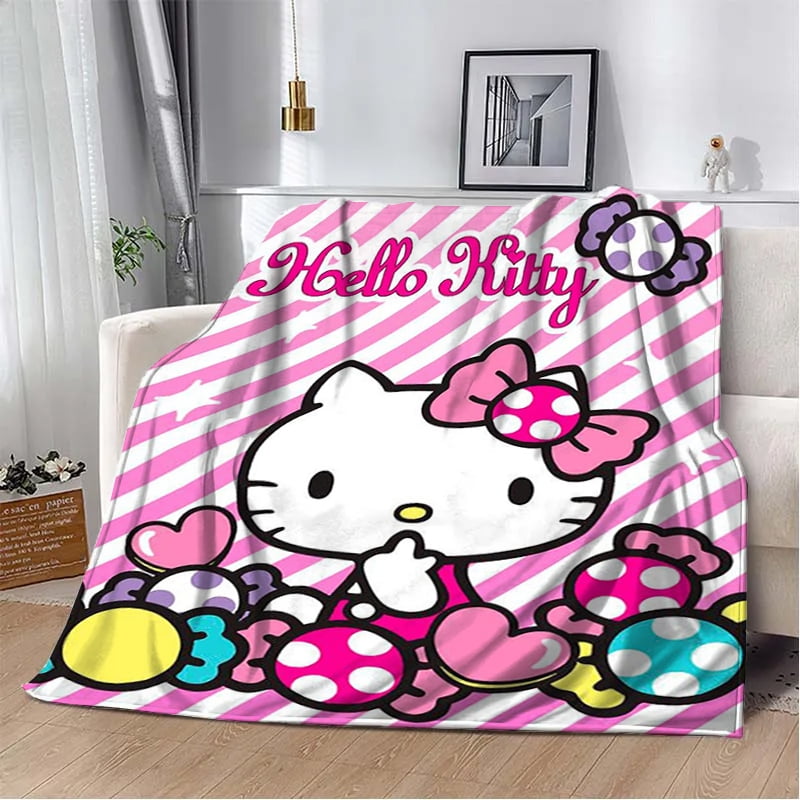 Hello Kitty Blankets Fluffy Throw Children Adults Warm Soft Quilt Sofa ...