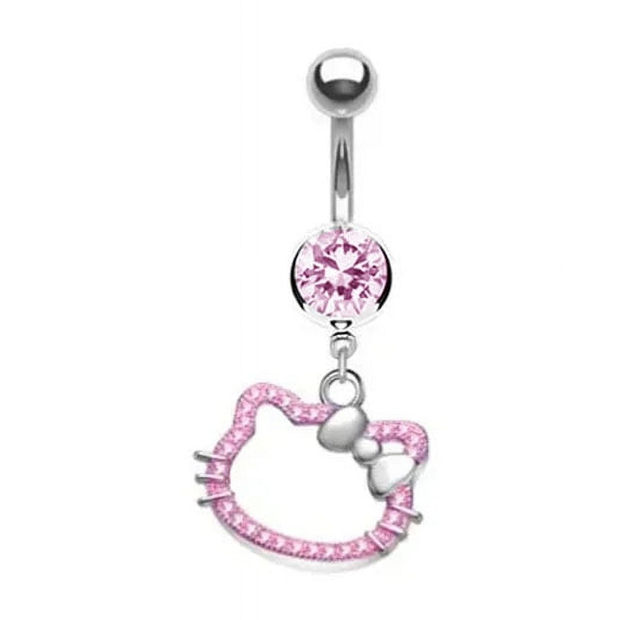 Hello Kitty Body Piercing Bellybutton Ring Kawaii Zircon Navel Nail ...