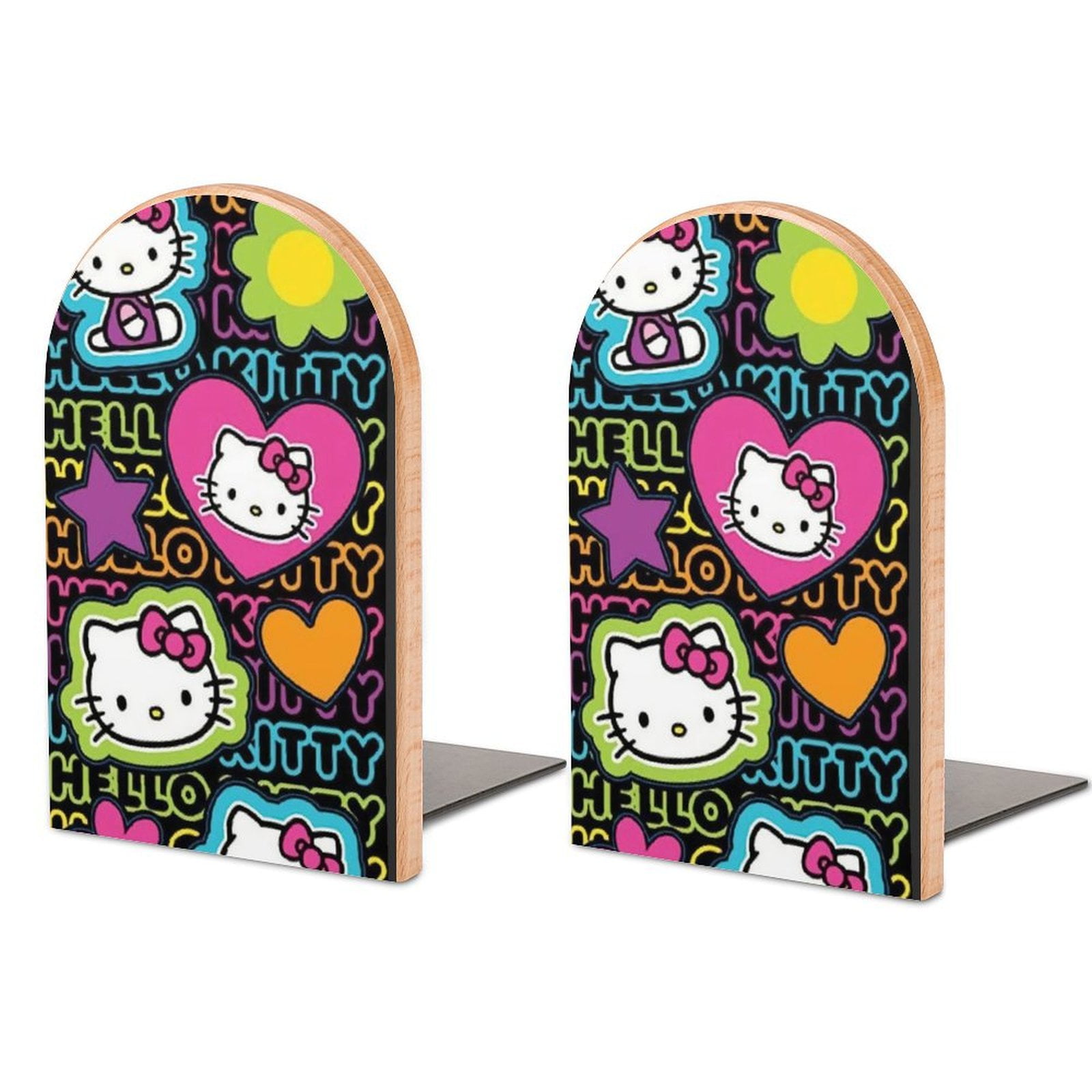 Hello Kitty Book Ends,Wood Bookend,Bookend for Shelves,Home Decorative ...