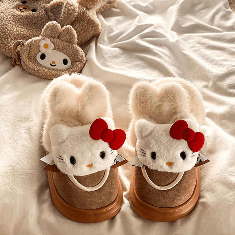 Hello Kitty Boots Anime Sanrio Snow Boots Autumn Winter Kawaii Women ...
