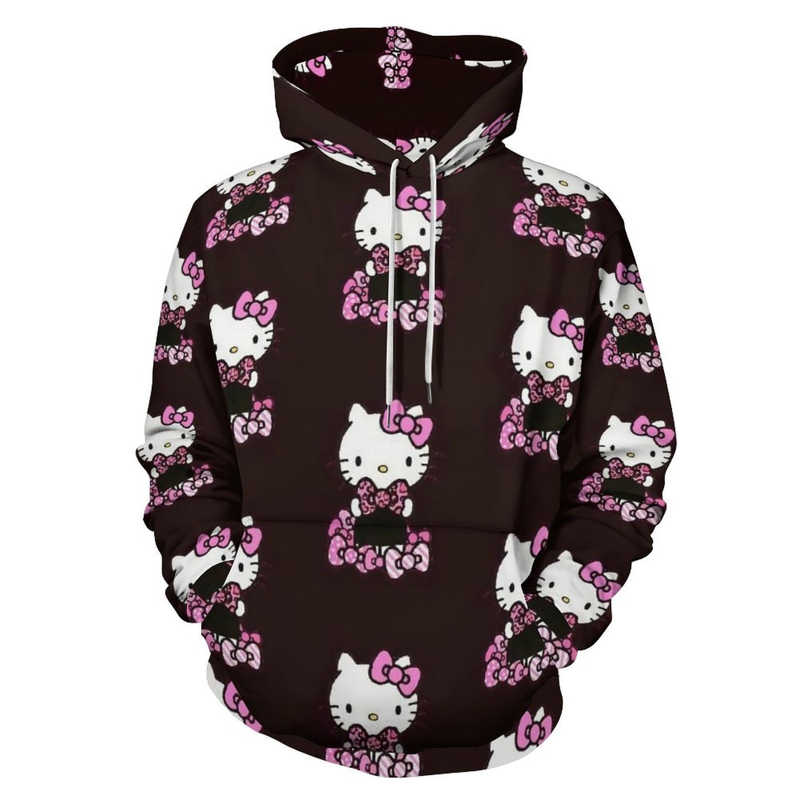 Hello Kitty Bow Graphic Unisex 3D Print Casual Pullover Hooded Novetly ...