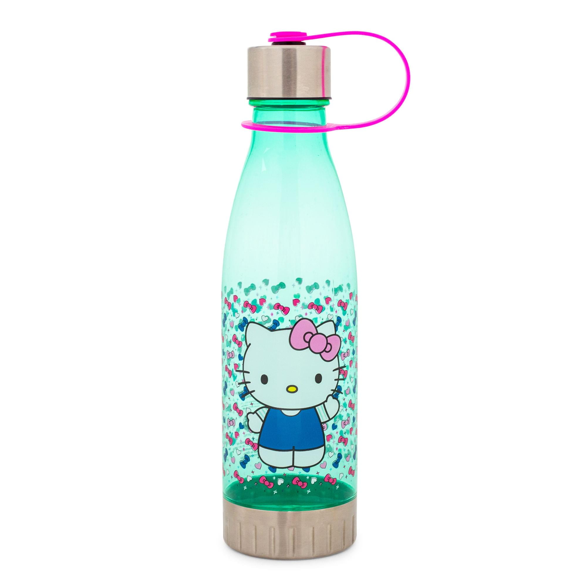 Hello Kitty Bows Hearts 20oz Curved Plastic Water Bottle - Walmart.com