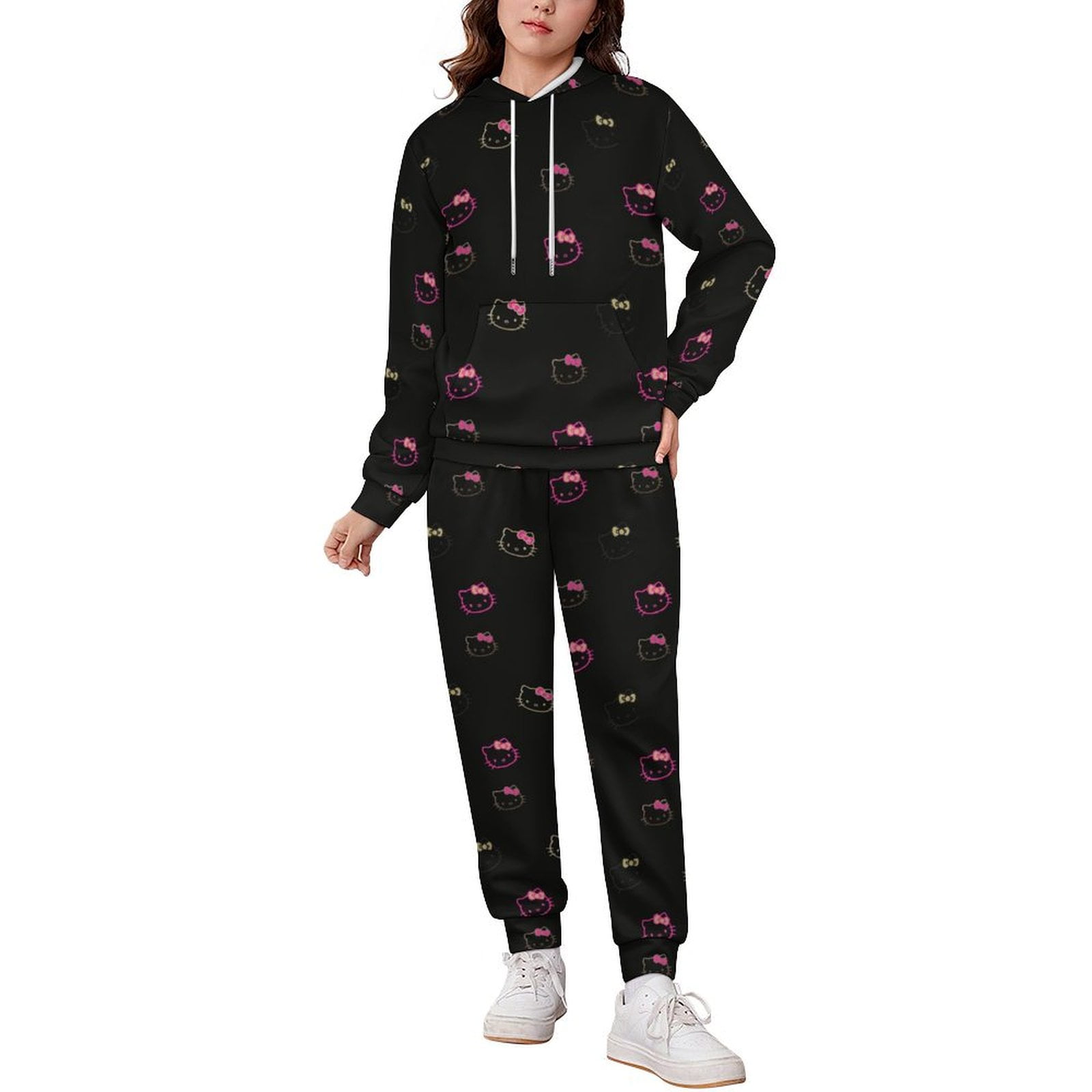 Hello Kitty Boys 2 Piece Tracksuit Athletic Sweatsuits Sets Hooded ...