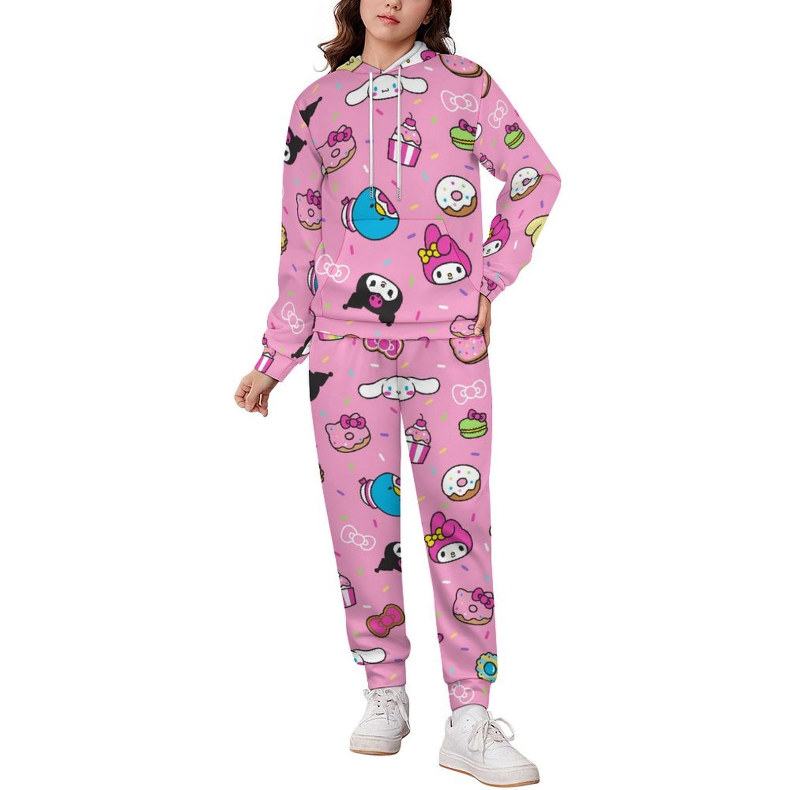 Hello Kitty Boys 2 Piece Tracksuit Athletic Sweatsuits Sets Hooded ...