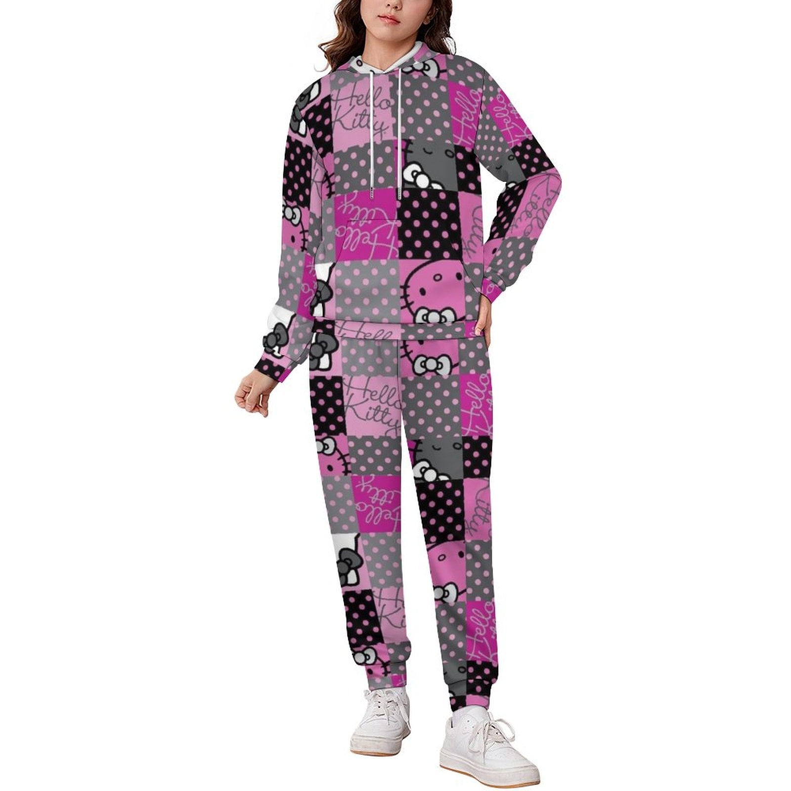 Hello Kitty Boys 2 Piece Tracksuit Athletic Sweatsuits Sets Hooded ...