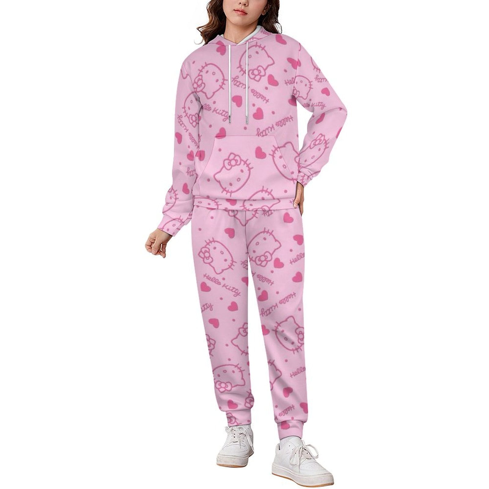 Hello Kitty Boys 2 Piece Tracksuit Athletic Sweatsuits Sets Hooded ...