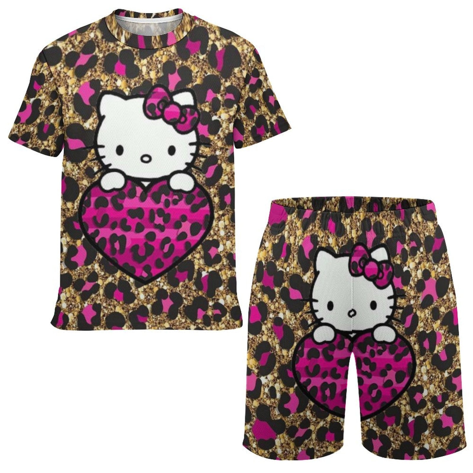 Hello Kitty Boys Short Sleeve Mesh T-Shirt And Shorts Outfit Set Summer ...