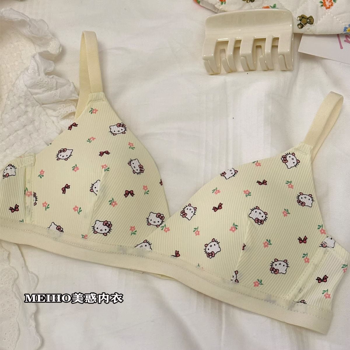 Hello Kitty Bra Kawaii Sanrio Underwear Set Anime Print Small Size ...