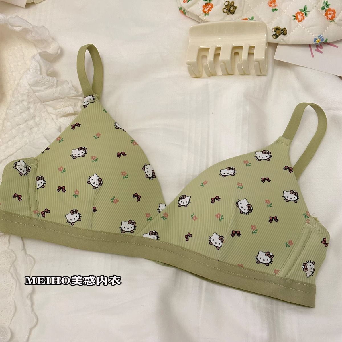 Hello Kitty Bra Kawaii Sanrio Underwear Set Anime Print Small Size ...