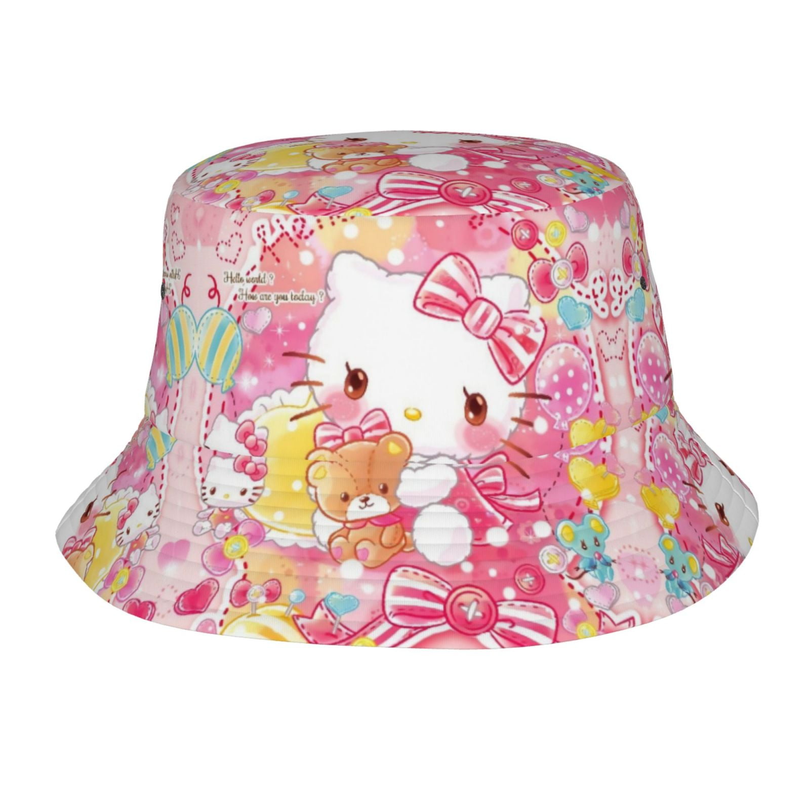 Hello Kitty Bucket Hat Travel Packable Sun Cap Beach Fisherman Hat For Women Men - Walmart.com