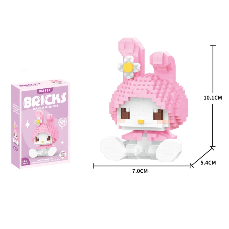 Hello Kitty Building Blocks Anime Action Figure 3D Puzzle Blocks for ...