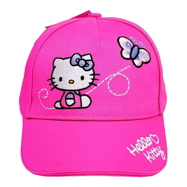 Hello Kitty Butterfly Baseball Cap for Kids, Adjustable, 100% Cotton ...
