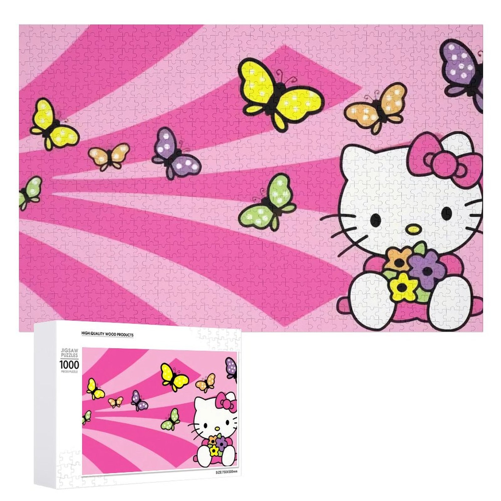 Hello Kitty Butterfly Puzzles- 1000 Piece Jigsaw Puzzle for Adults ...