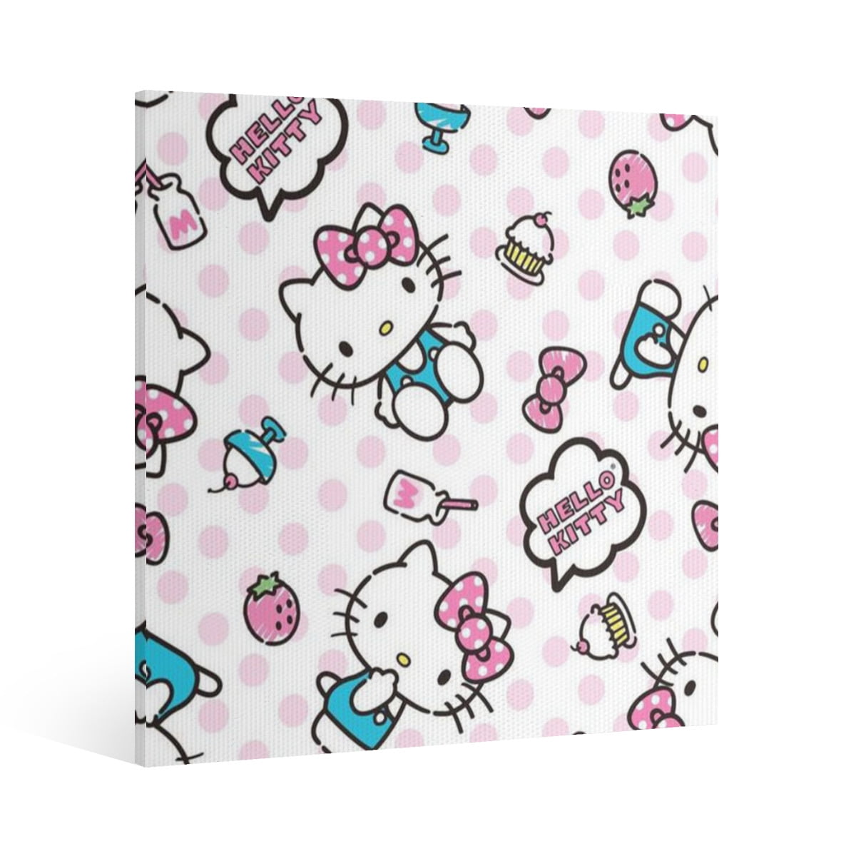 Hello Kitty Canvas Wall Art Cartoon Wall Decor | HD Printed & Wooden ...