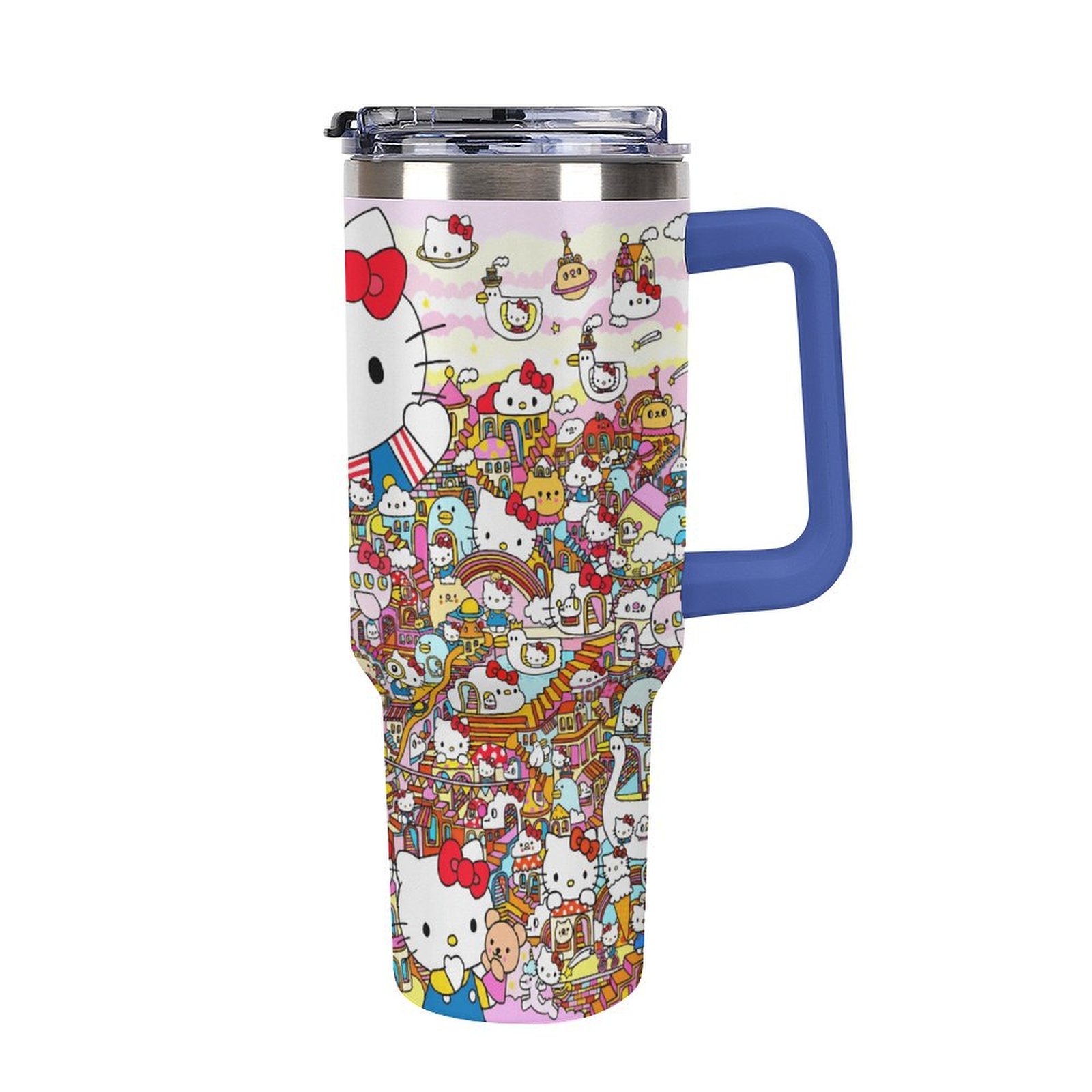 Hello Kitty Car Cup Stainless Steel Thermos Cup with Handle 40oz ...