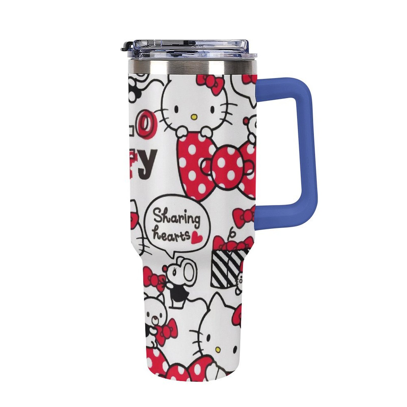 Hello Kitty Car Cup Stainless Steel Thermos Cup with Handle 40oz ...
