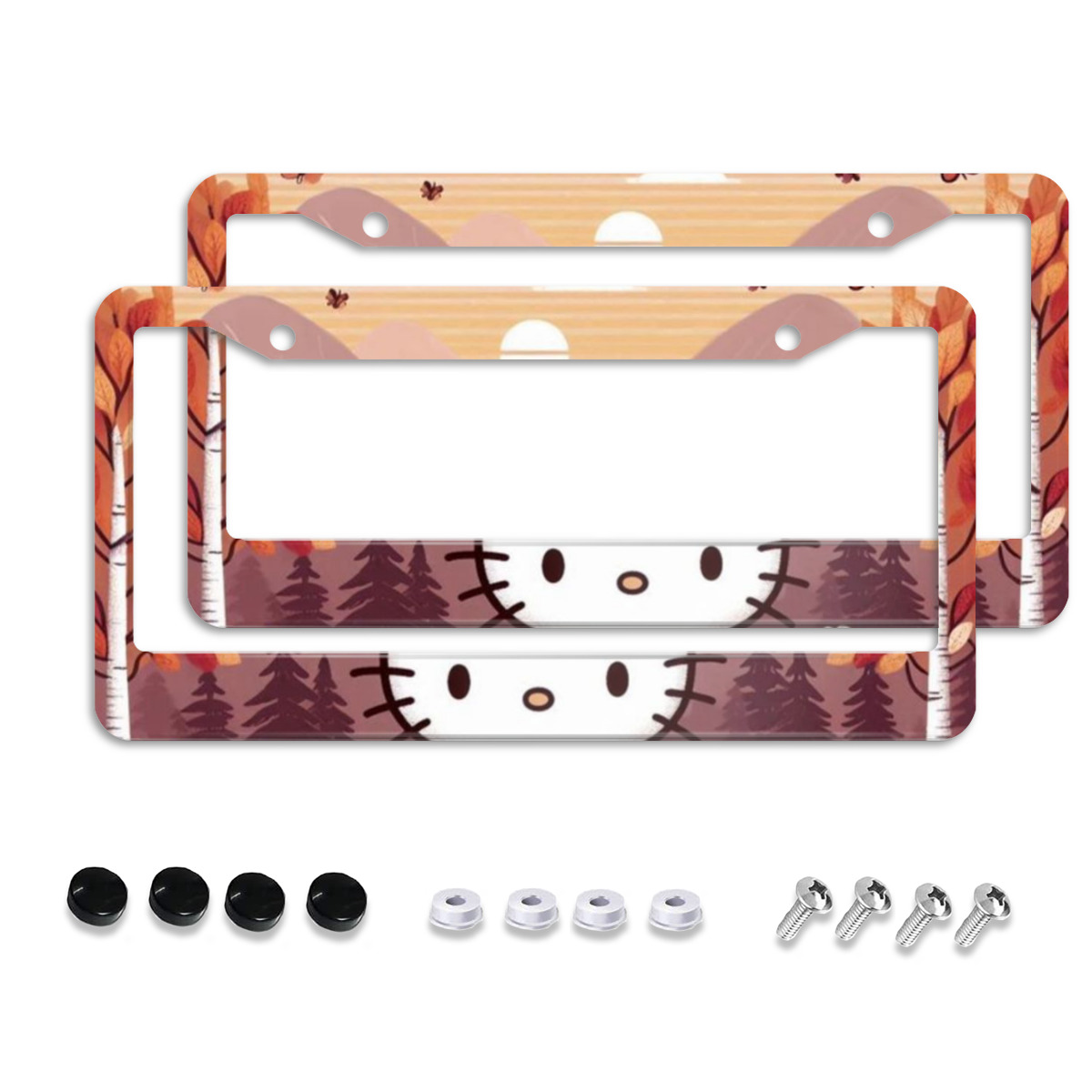 Hello Kitty Car License Plate Frame 2 Pack, License Plate Cover Bracket ...